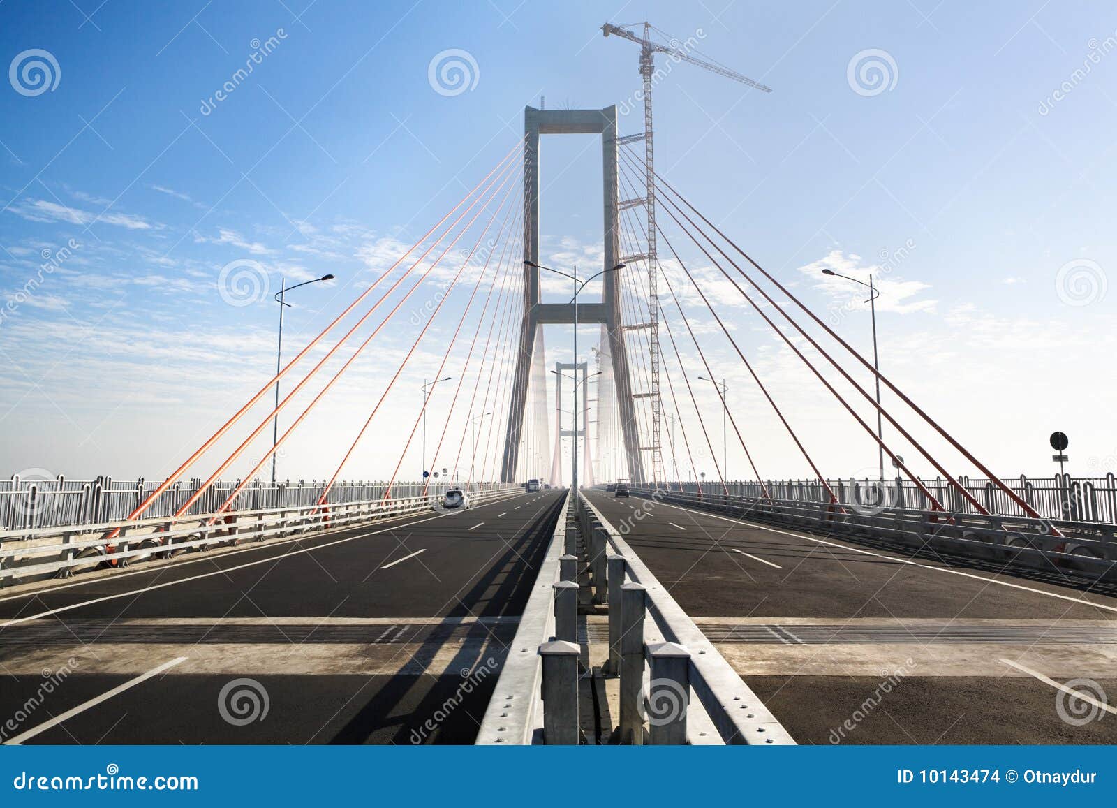 Bridge Construction Stage in the Morning Stock Photo - Image of ...