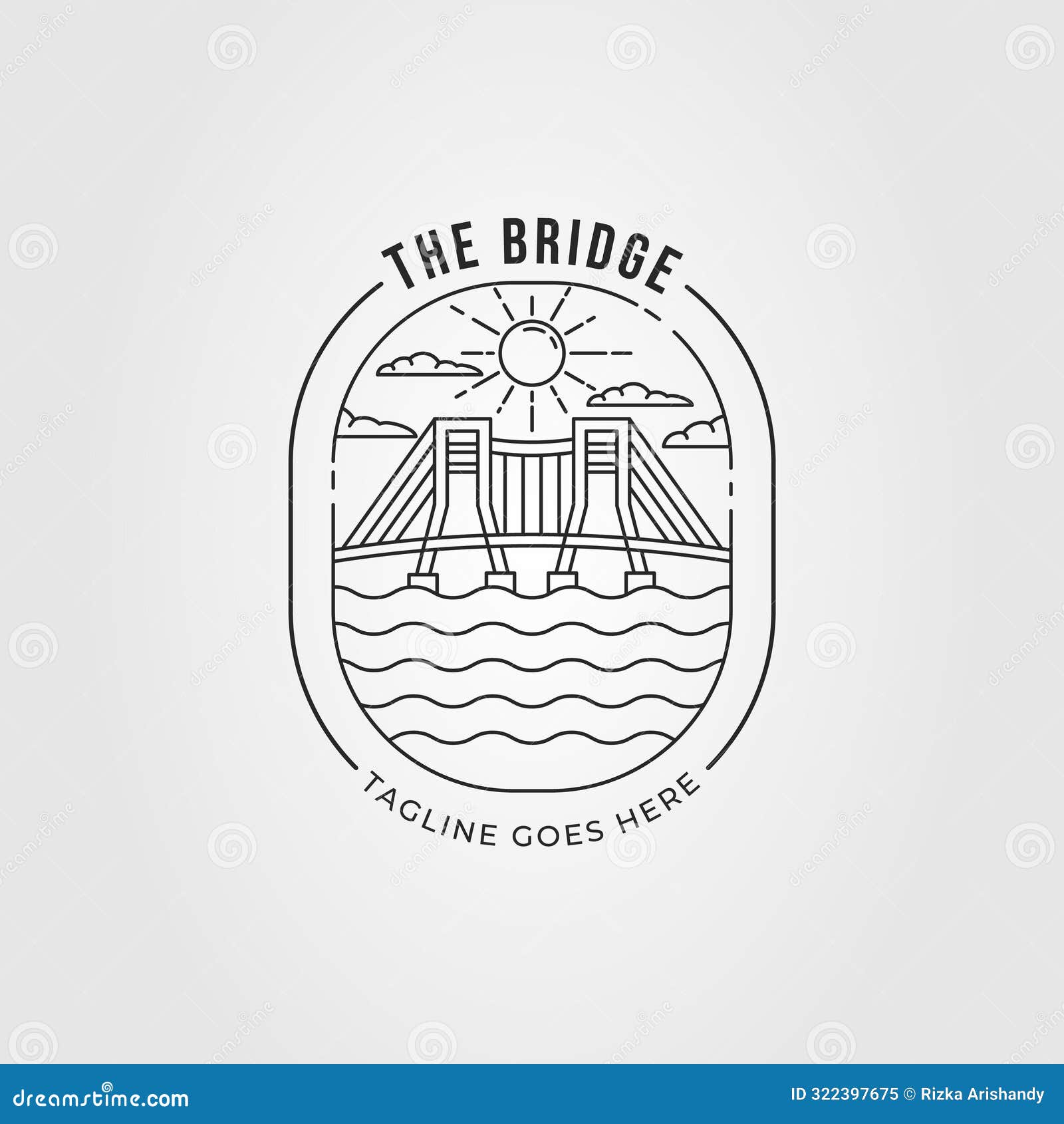 Bridge Construction with Tower for Transportation Logo Vector ...