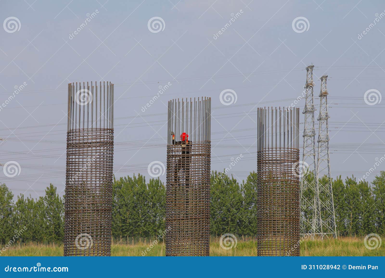 Bridge Construction Under Performing the Steel Reinforcement of Piling ...