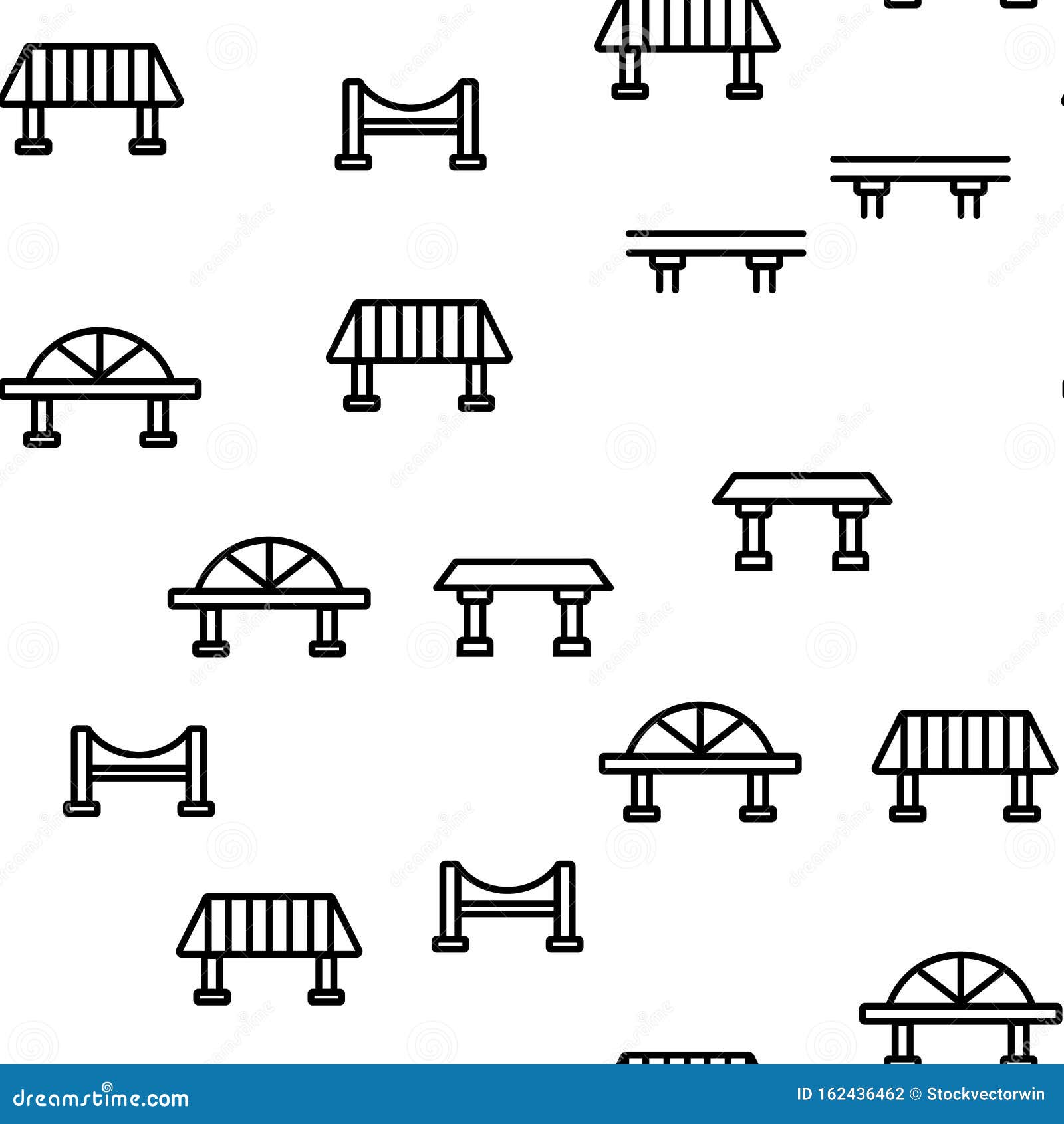 Bridge Construction Vector Seamless Pattern Stock Vector - Illustration ...