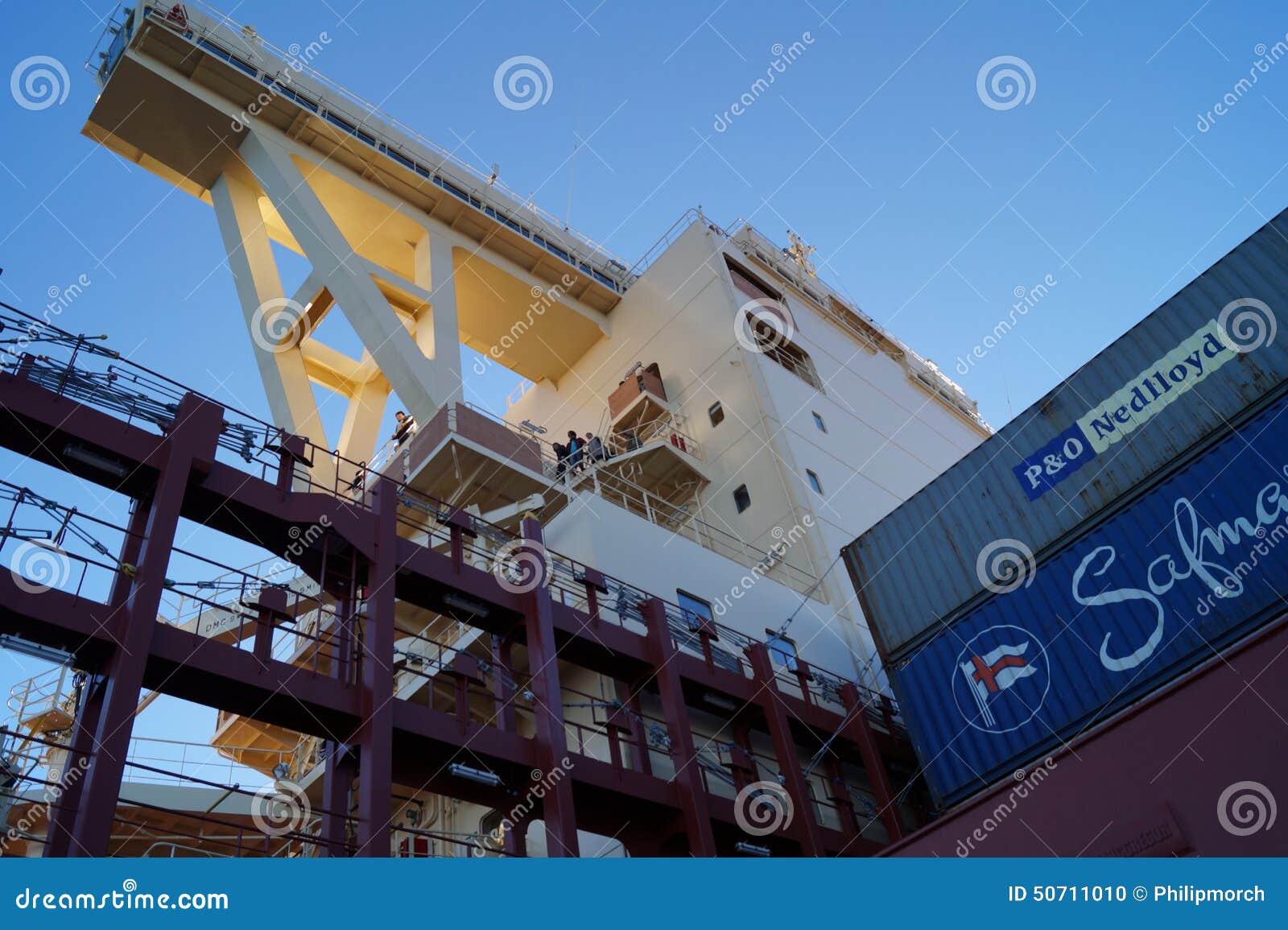 Bridge at container ship editorial image. Image of container - 50711010