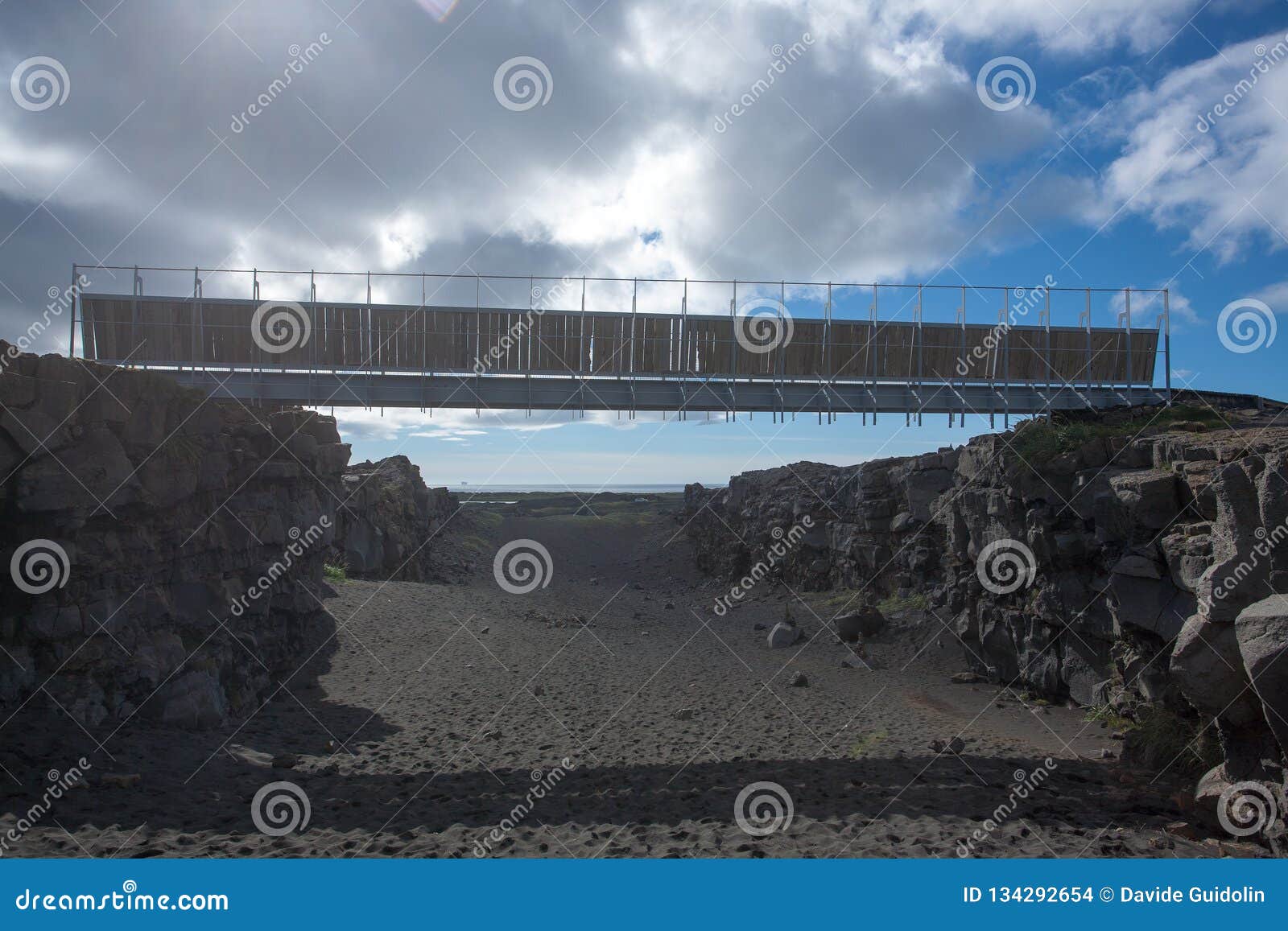 Bridge between Continents Bottom View, Hafnir, Iceland Stock Photo ...