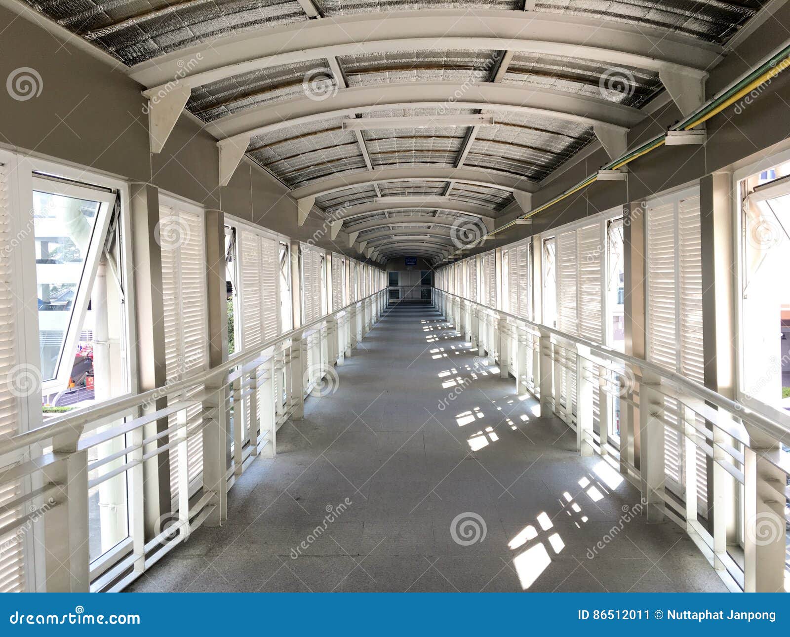 Bridge Corridor in Hospital Stock Image - Image of building, light ...