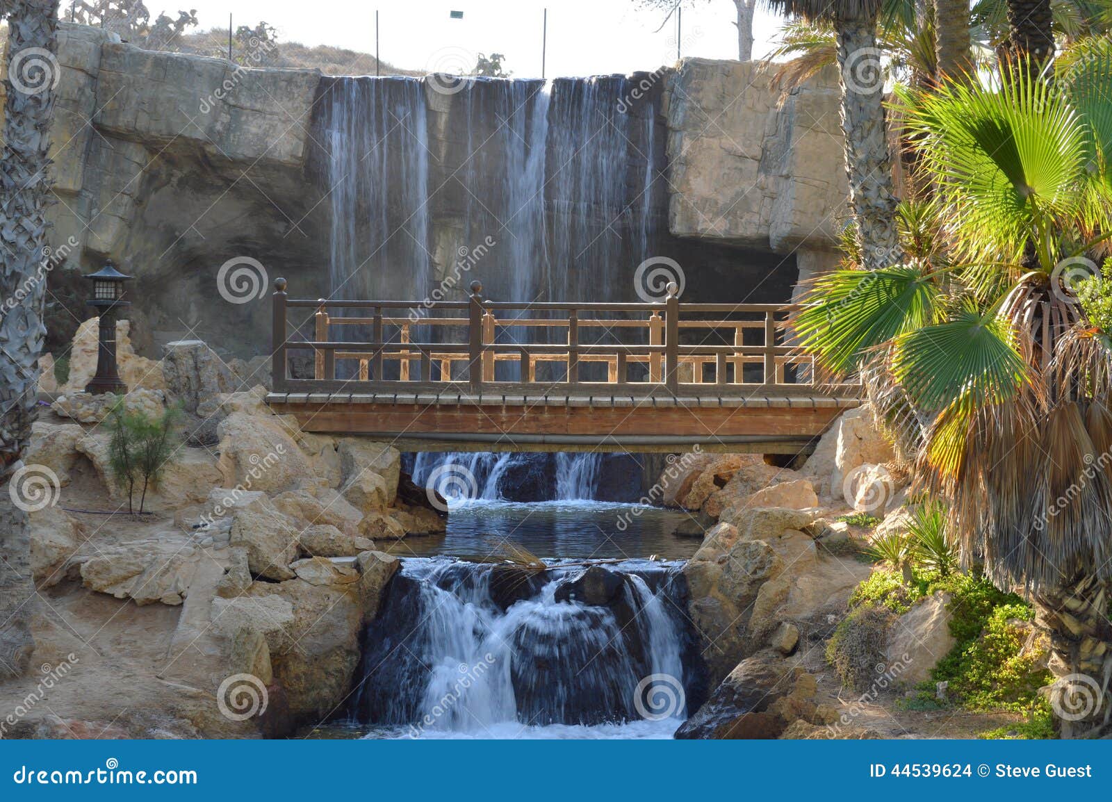 Waterfall in Park- Tropical Paradise Theme Park Stock Photo - Image of ...