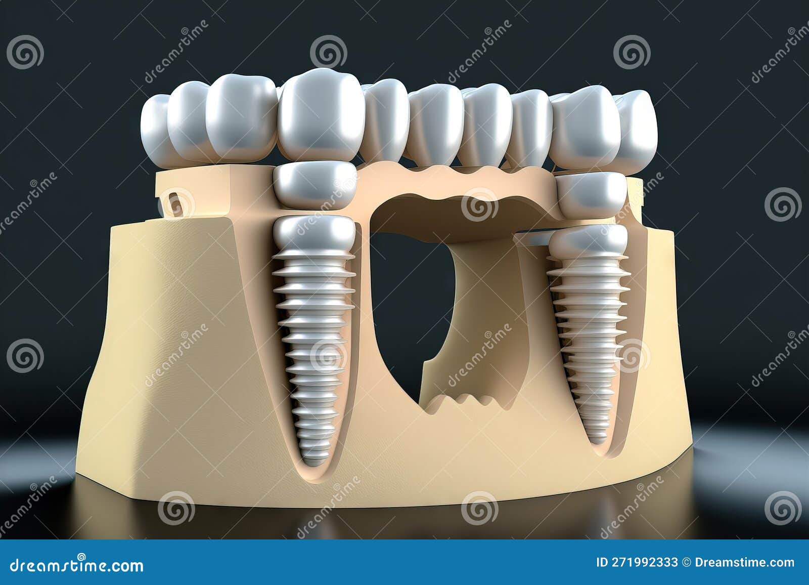 Bridge and Crown Support for Implanted Teeth Stock Illustration ...