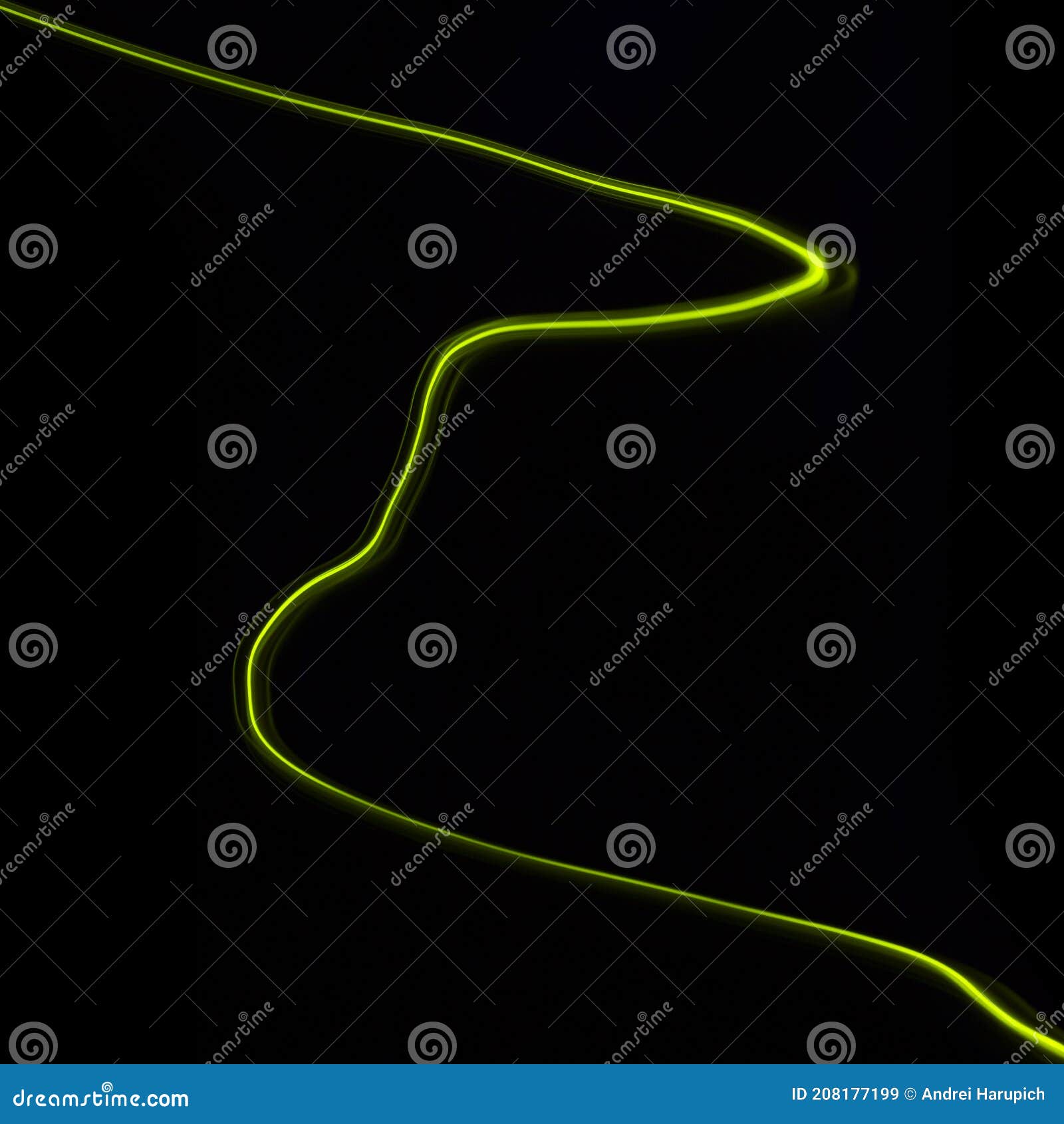 Green Light Line on a Black Background Stock Illustration ...