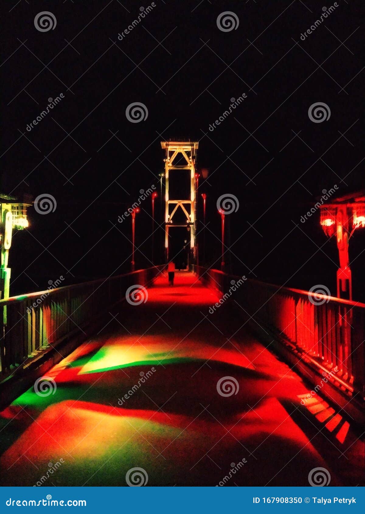Bridge into the dark stock photo. Image of light, night - 167908350