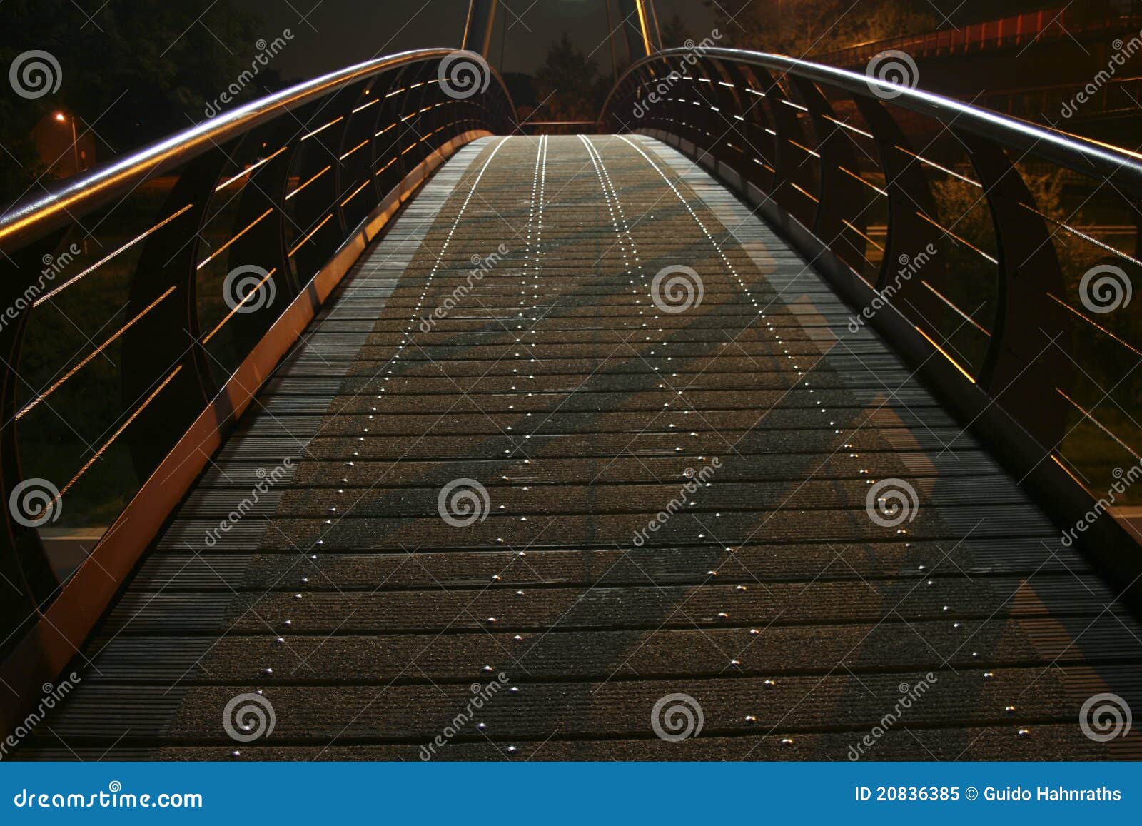 Bridge in the dark stock image. Image of green, lights - 20836385