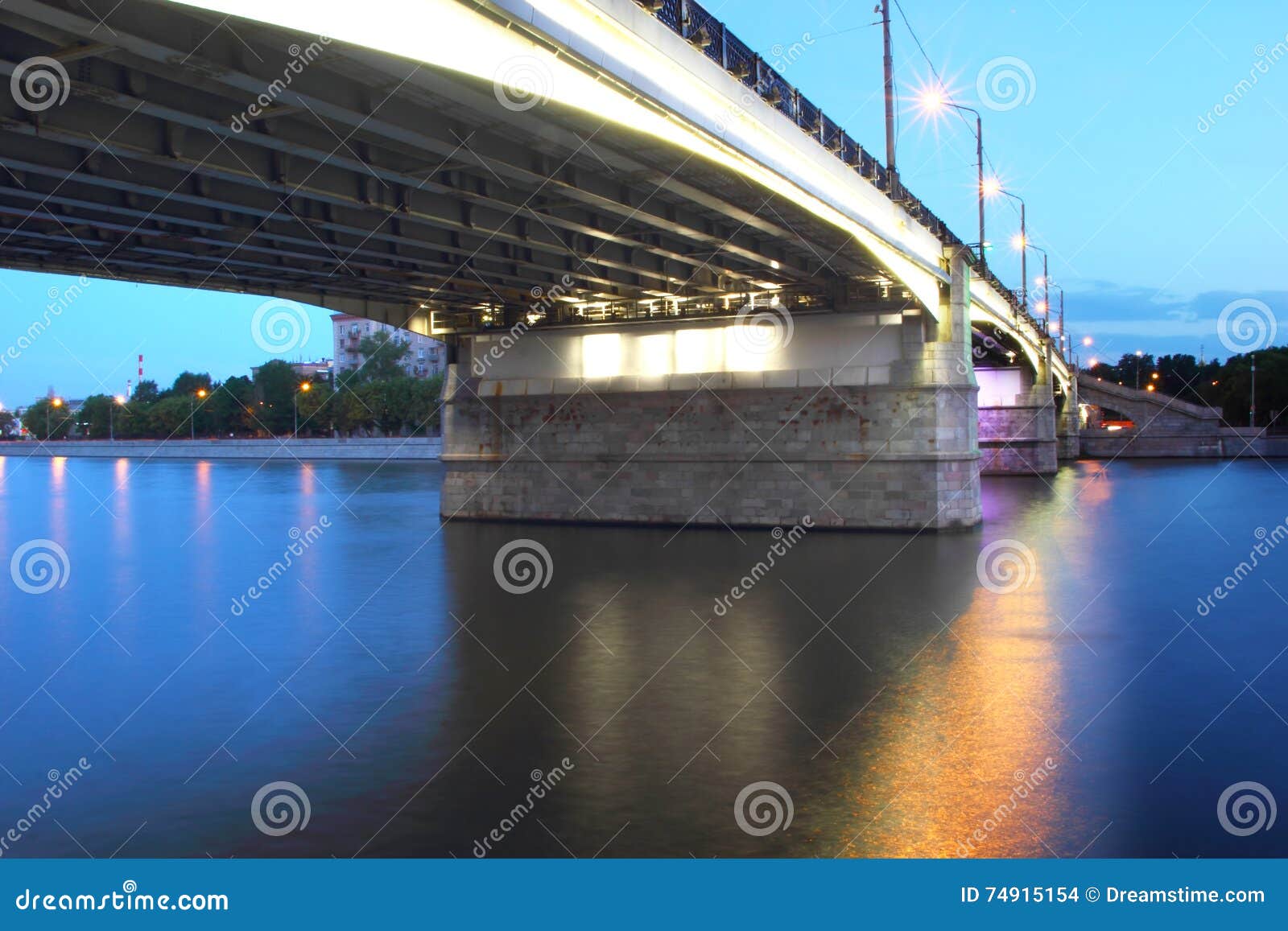 Bridge with Decorative Lights Stock Photo - Image of connection, bridge ...