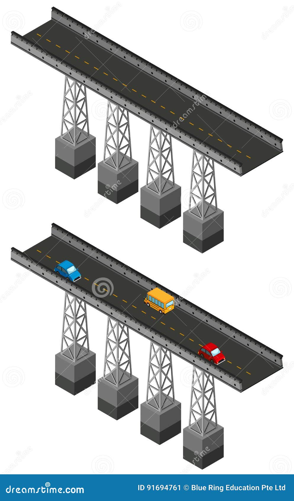 Bridge design with cars stock vector. Illustration of graphic - 91694761
