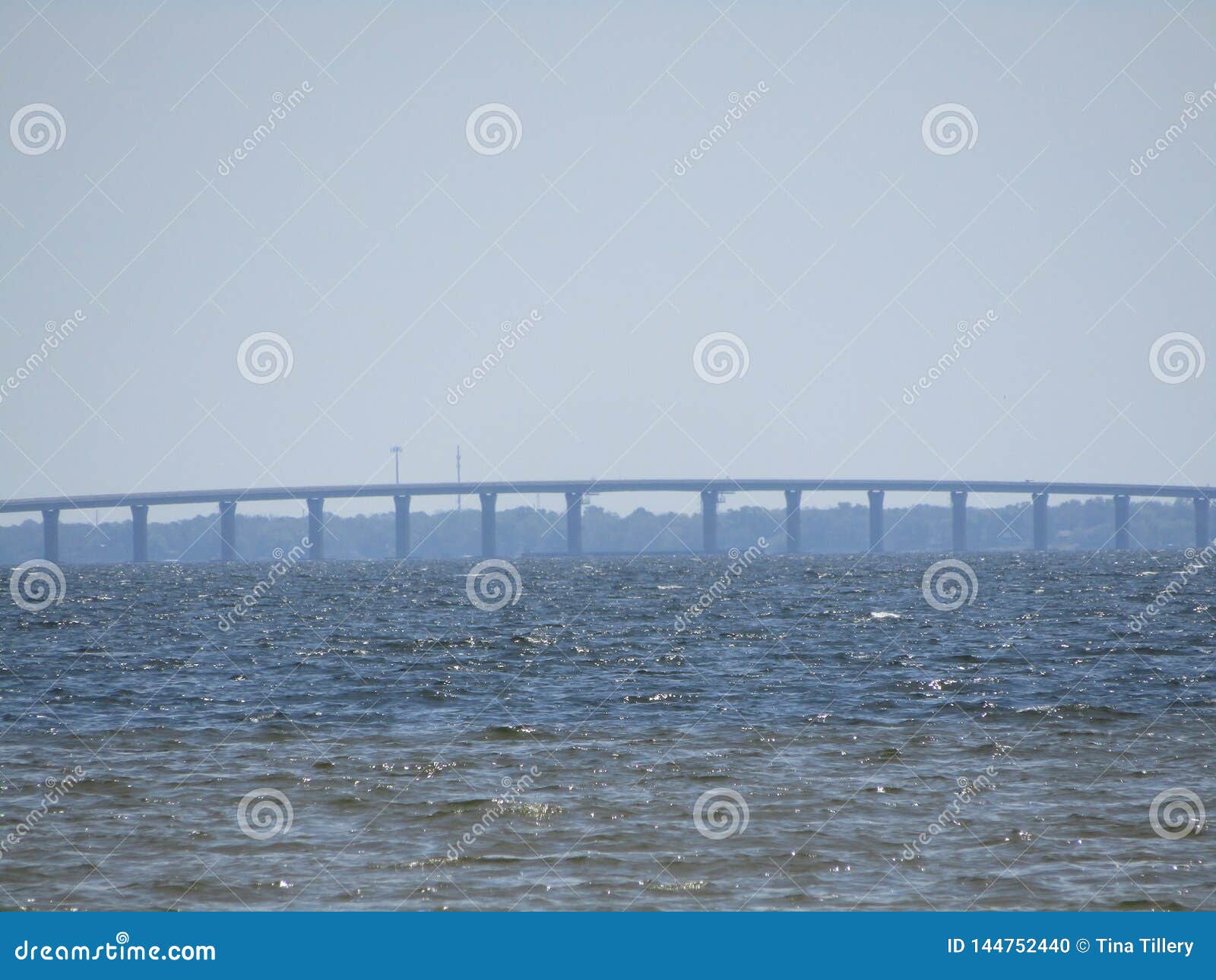 Bridge in the Distance on a Windy Day. Stock Photo - Image of windy ...