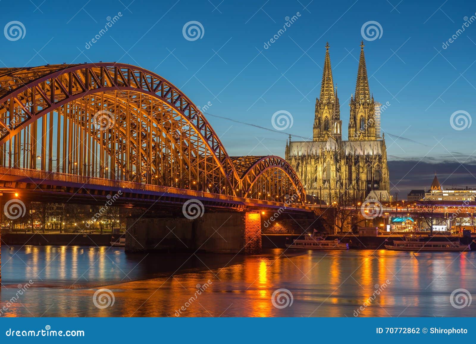 Bridge and the Dom of Cologne Stock Photo - Image of koeln, blue: 70772862