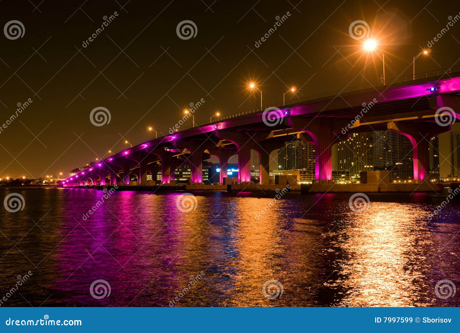 Bridge in downtown Miami stock image. Image of florida - 7997599