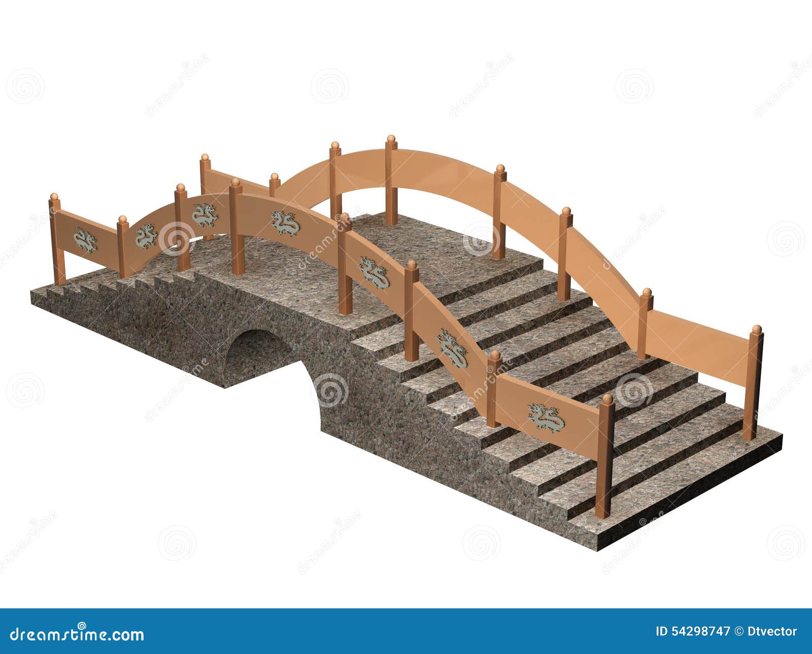 Bridge dragon isolated stock illustration. Illustration of fall - 54298747