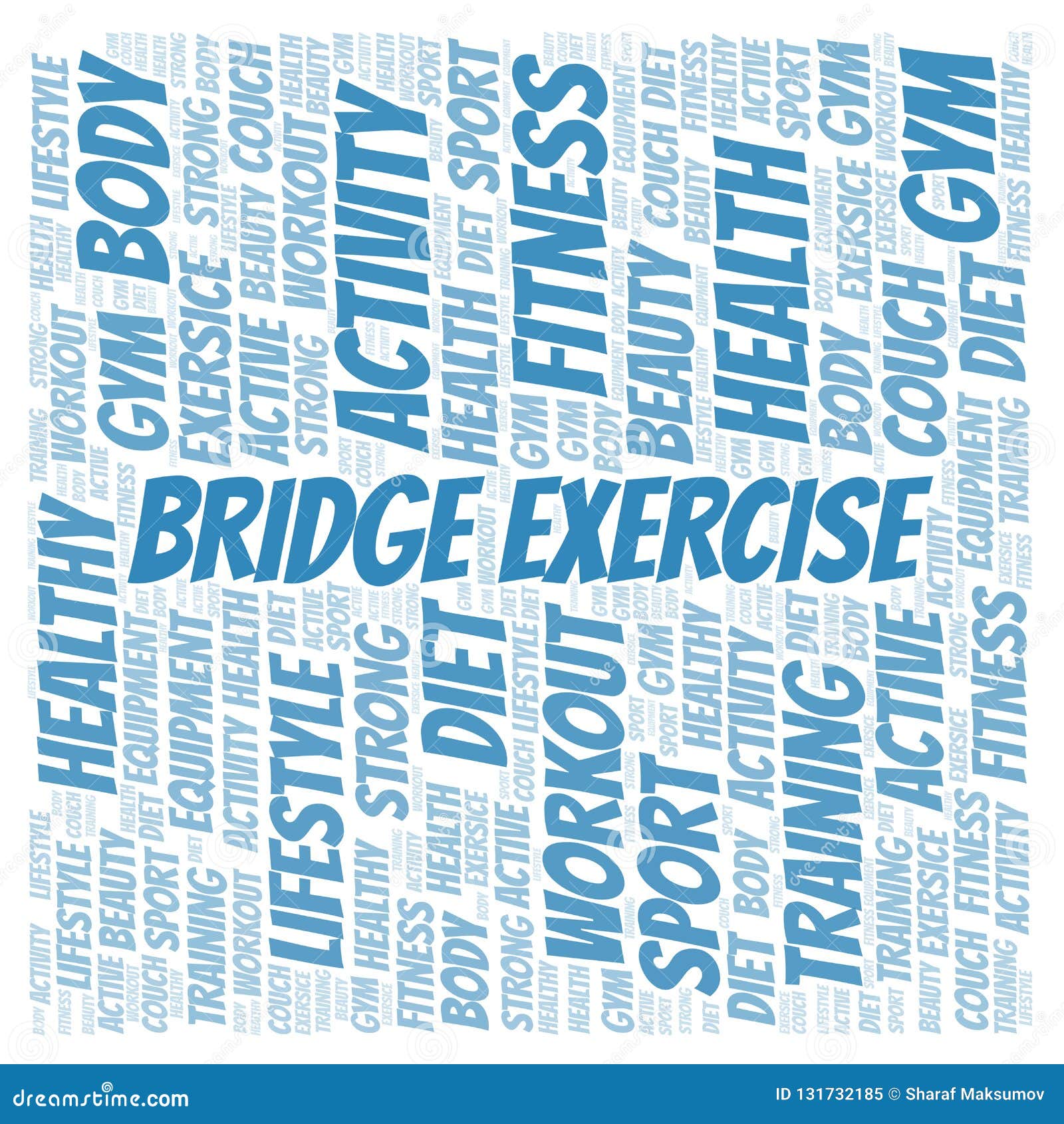 Bridge Exercise Word Cloud Wordcloud Made With Text Only Stock