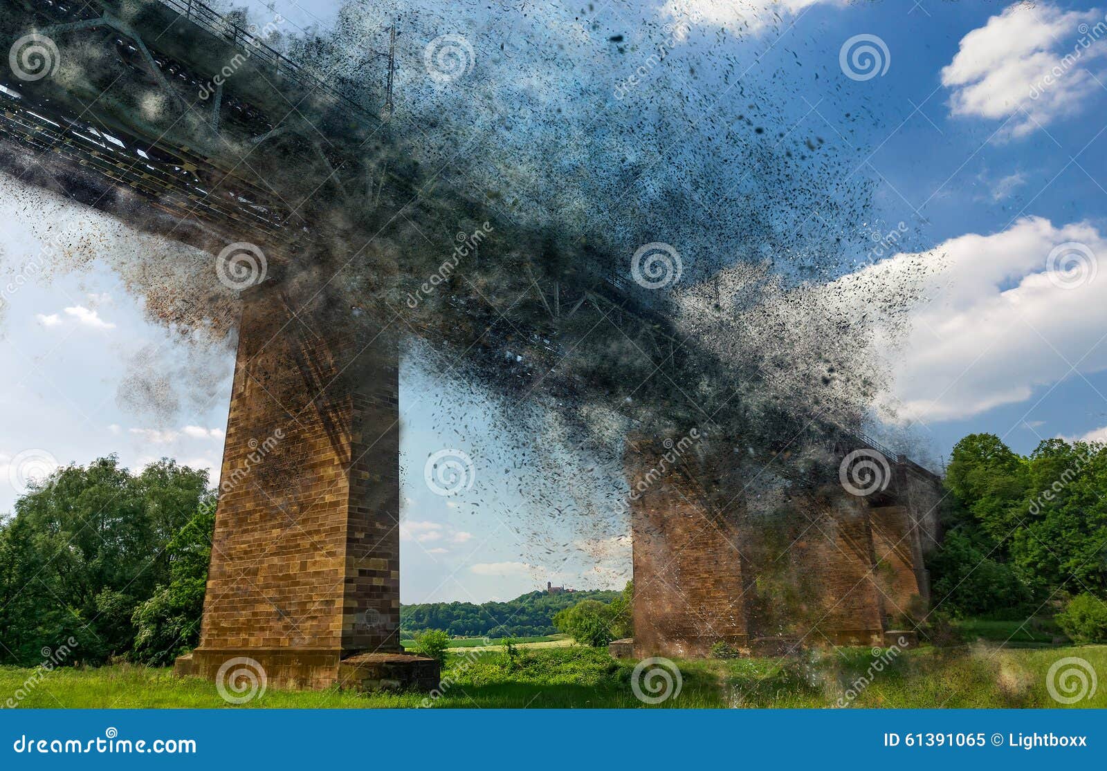 Bridge Exploding. stock image. Image of like, architecture - 61391065