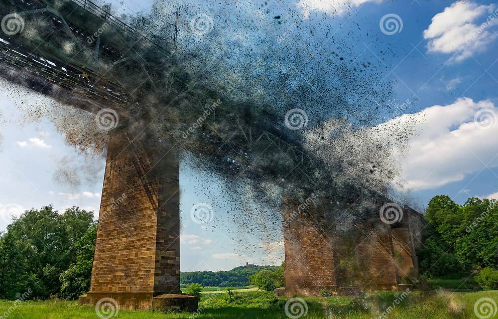 Bridge Exploding. stock image. Image of like, architecture - 61391065