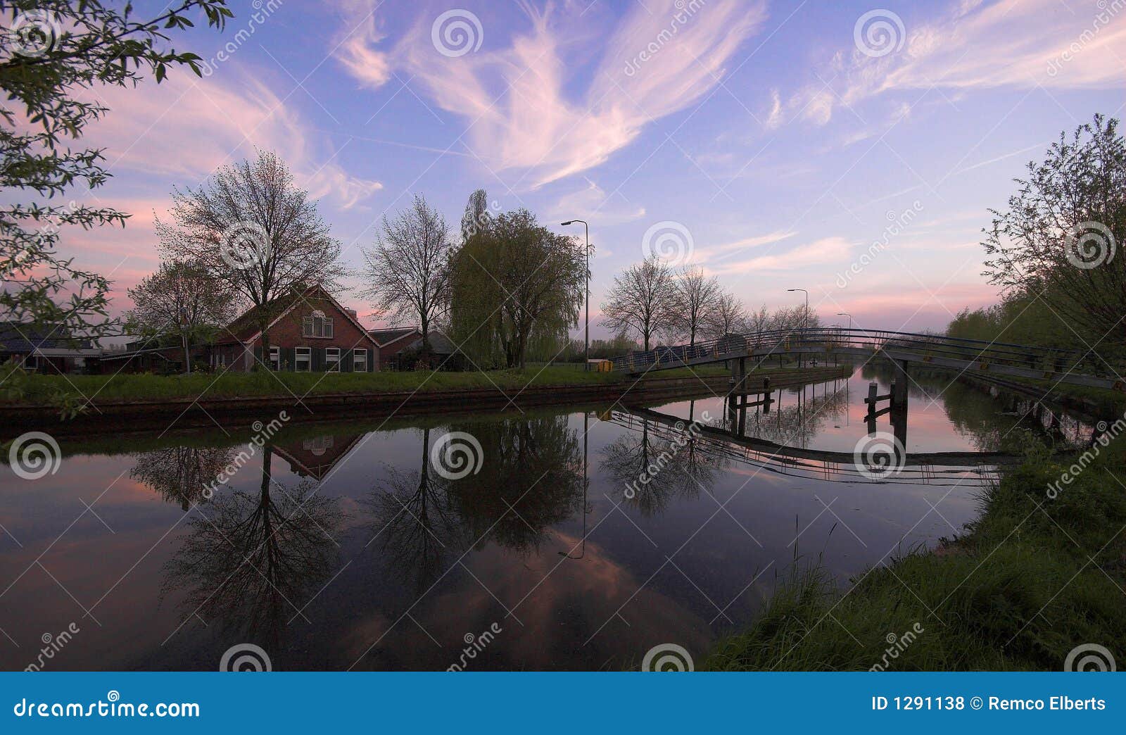 Bridge and farm stock photo. Image of canal, countryside - 1291138