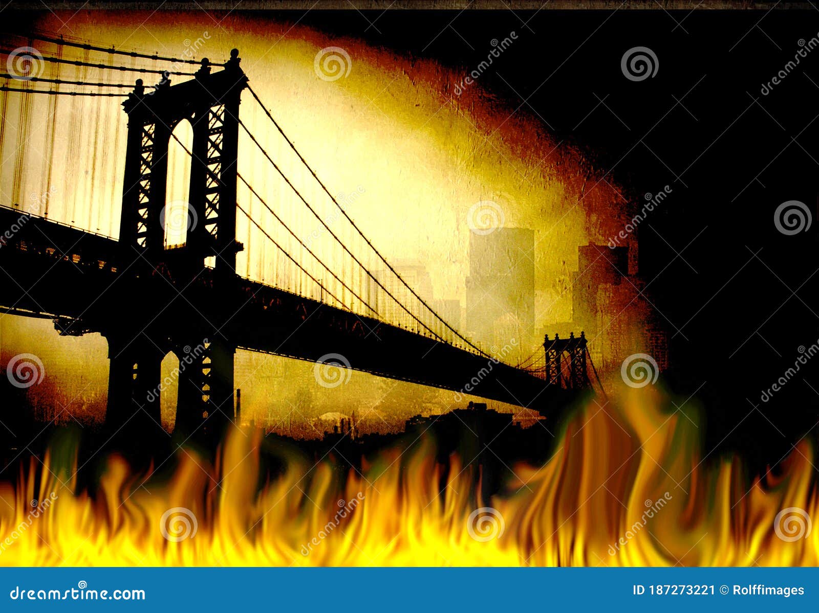 Bridge in fire stock image. Image of modern, artistic - 187273221