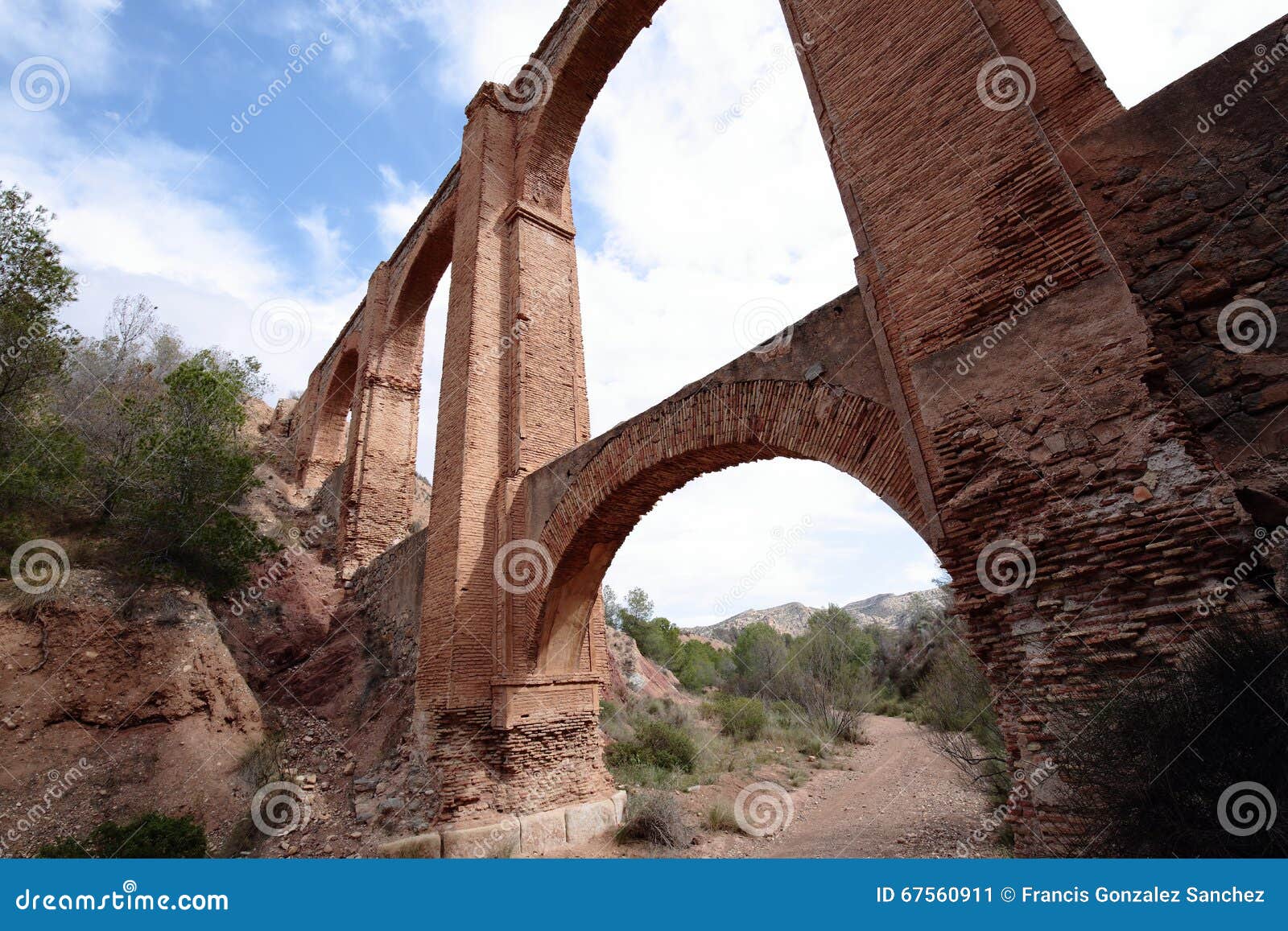 Bridge of Five Eyes in Aspe Stock Image - Image of irrigation, aqueduct ...
