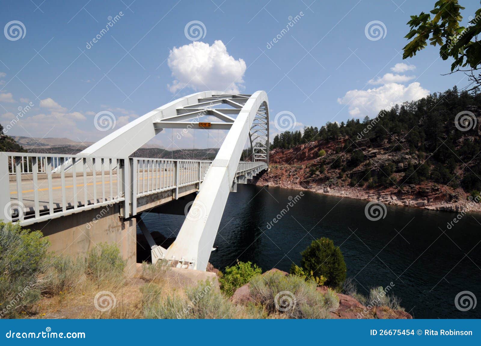 Bridge at Flaming Gorge stock photo. Image of arch, noted - 26675454