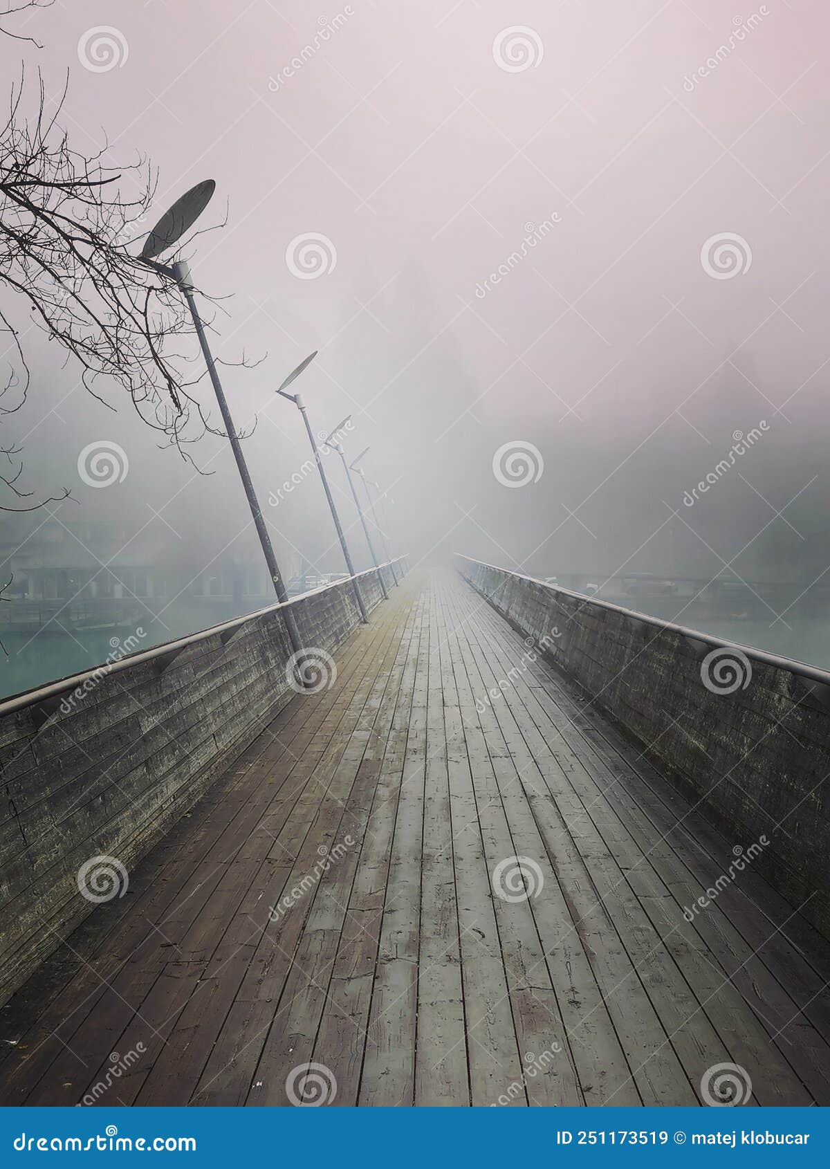 Bridge in fog stock image. Image of dawn, reflection - 251173519