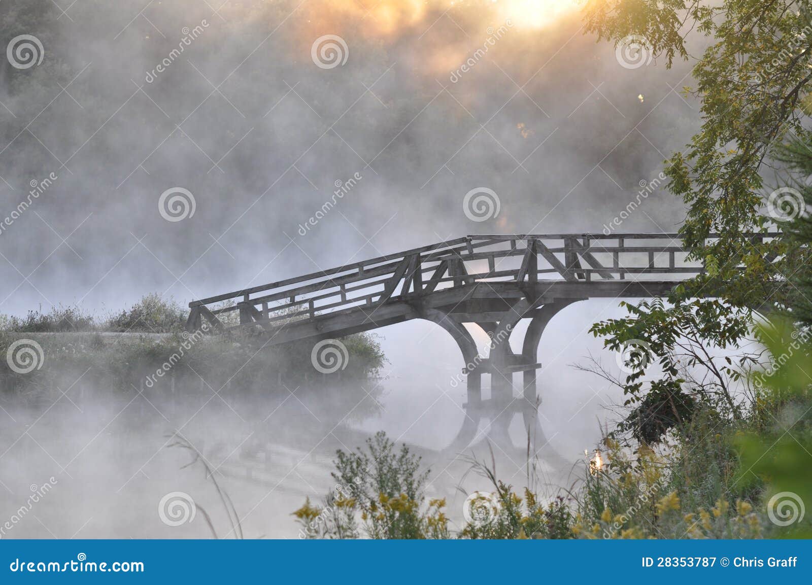 Bridge in Fog stock image. Image of coastal, reach, bridge - 28353787