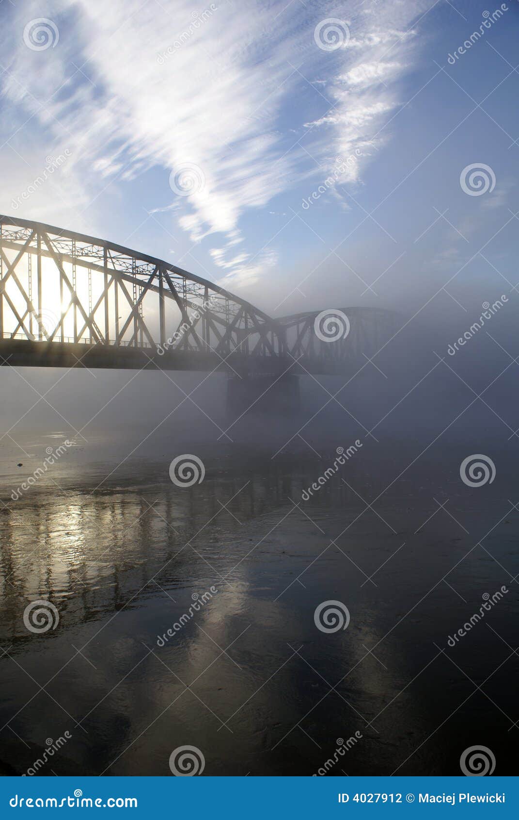Bridge in fog stock photo. Image of crossing, morning - 4027912