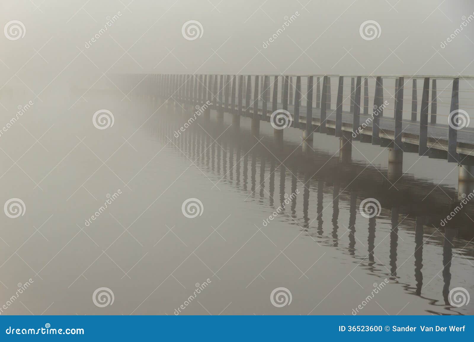 Bridge in the fog stock photo. Image of fall, peaceful - 36523600