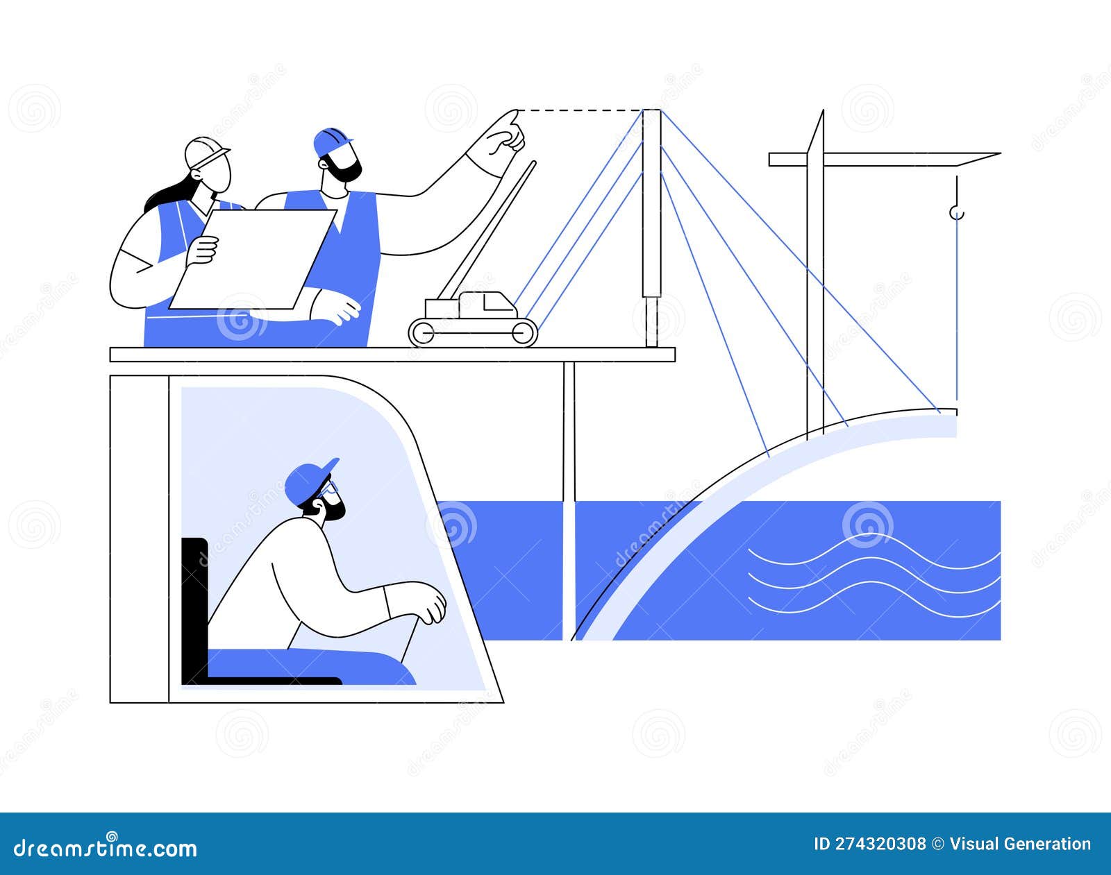 Bridge Foundation Construction Abstract Concept Vector Illustration ...