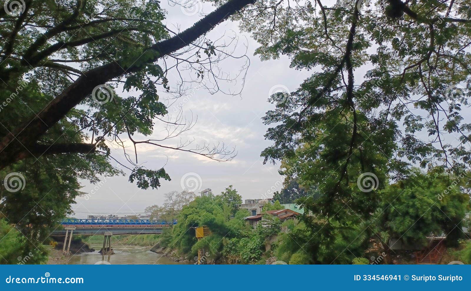 Bridge and Fresh Water Pipe Across the River Stock Image - Image of ...