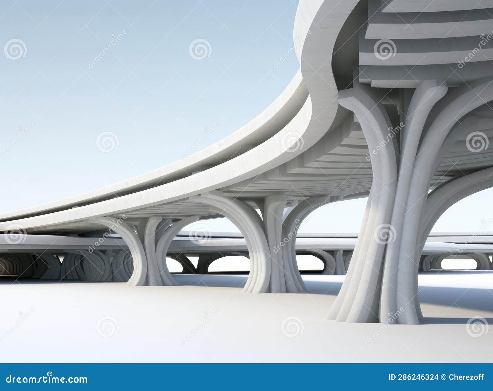 Bridge of the future stock illustration. Illustration of modern - 286246324