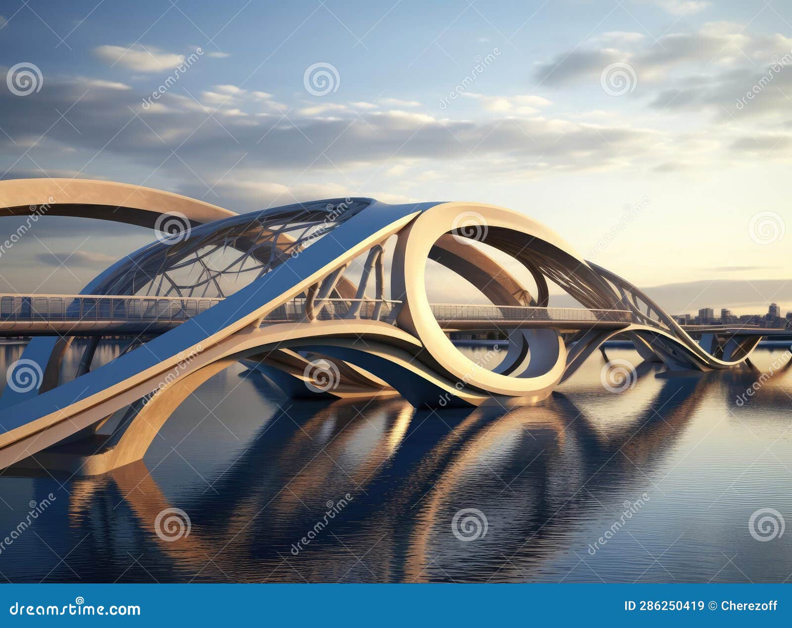 Bridge of the future stock illustration. Illustration of industrial ...