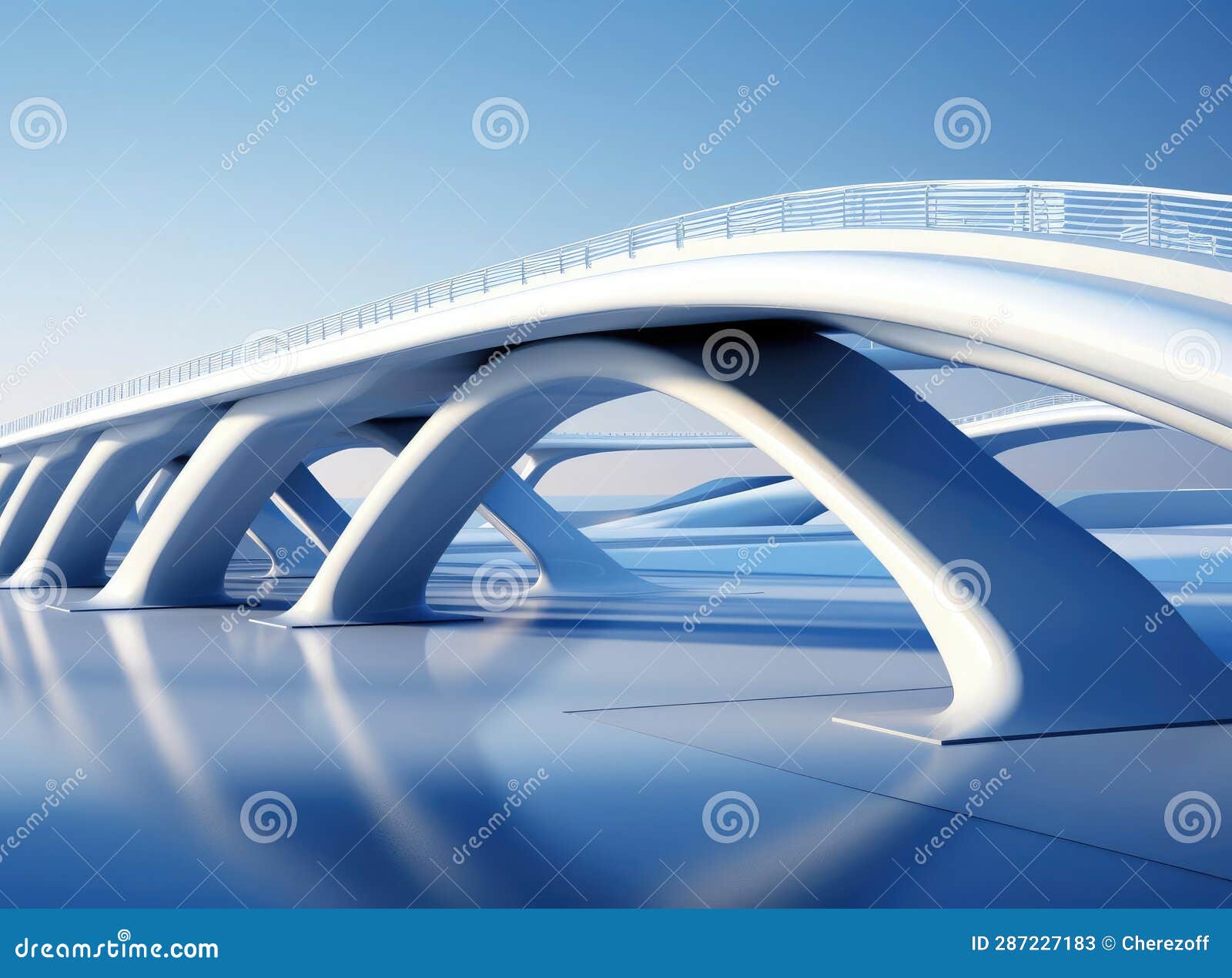 Bridge of the future stock illustration. Illustration of building ...