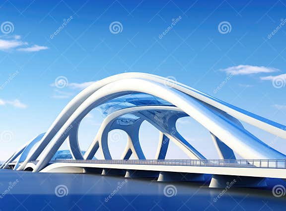 Bridge of the future stock illustration. Illustration of futuristic ...