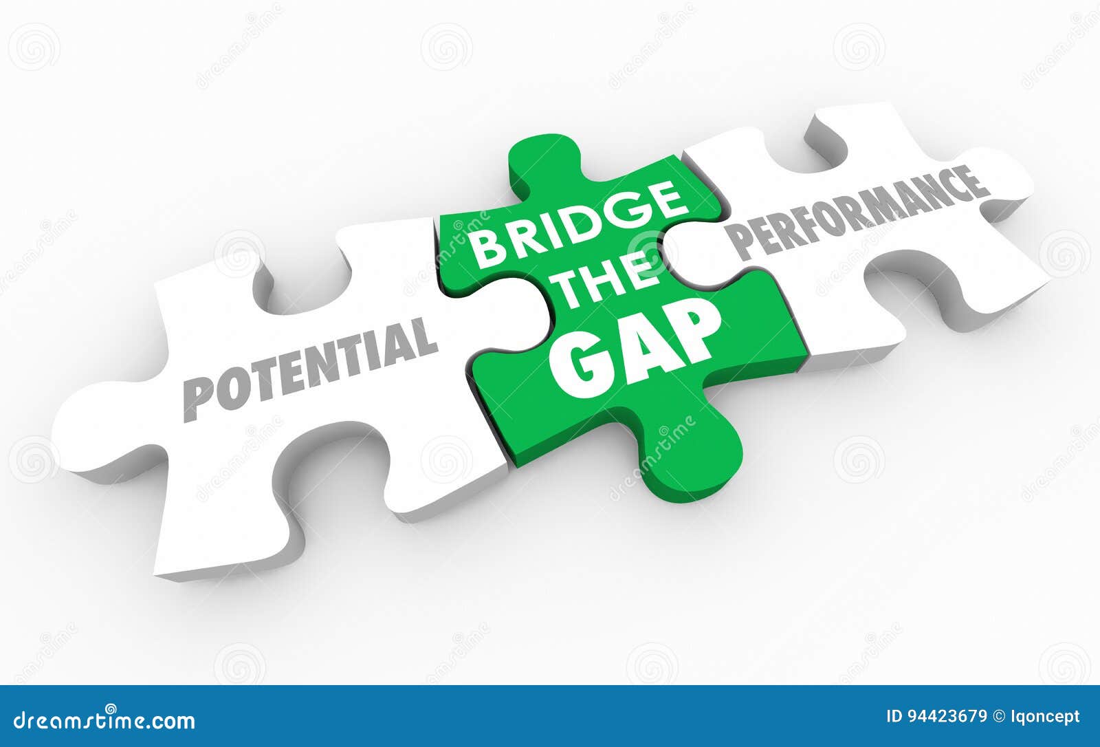 Bridge the Gap between Potential and Performance Puzzle 3d Illus Stock ...