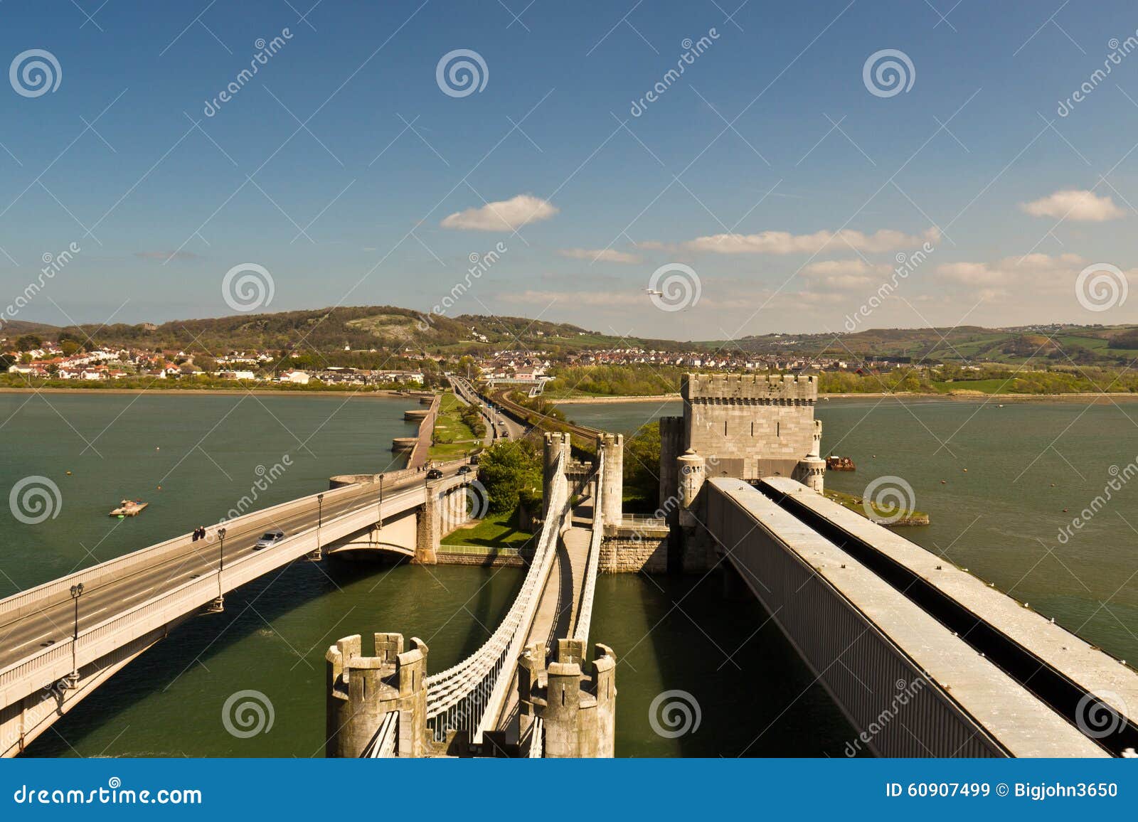 Bridge and Gate Tower for Conwy Castle Stock Image - Image of outdoors ...