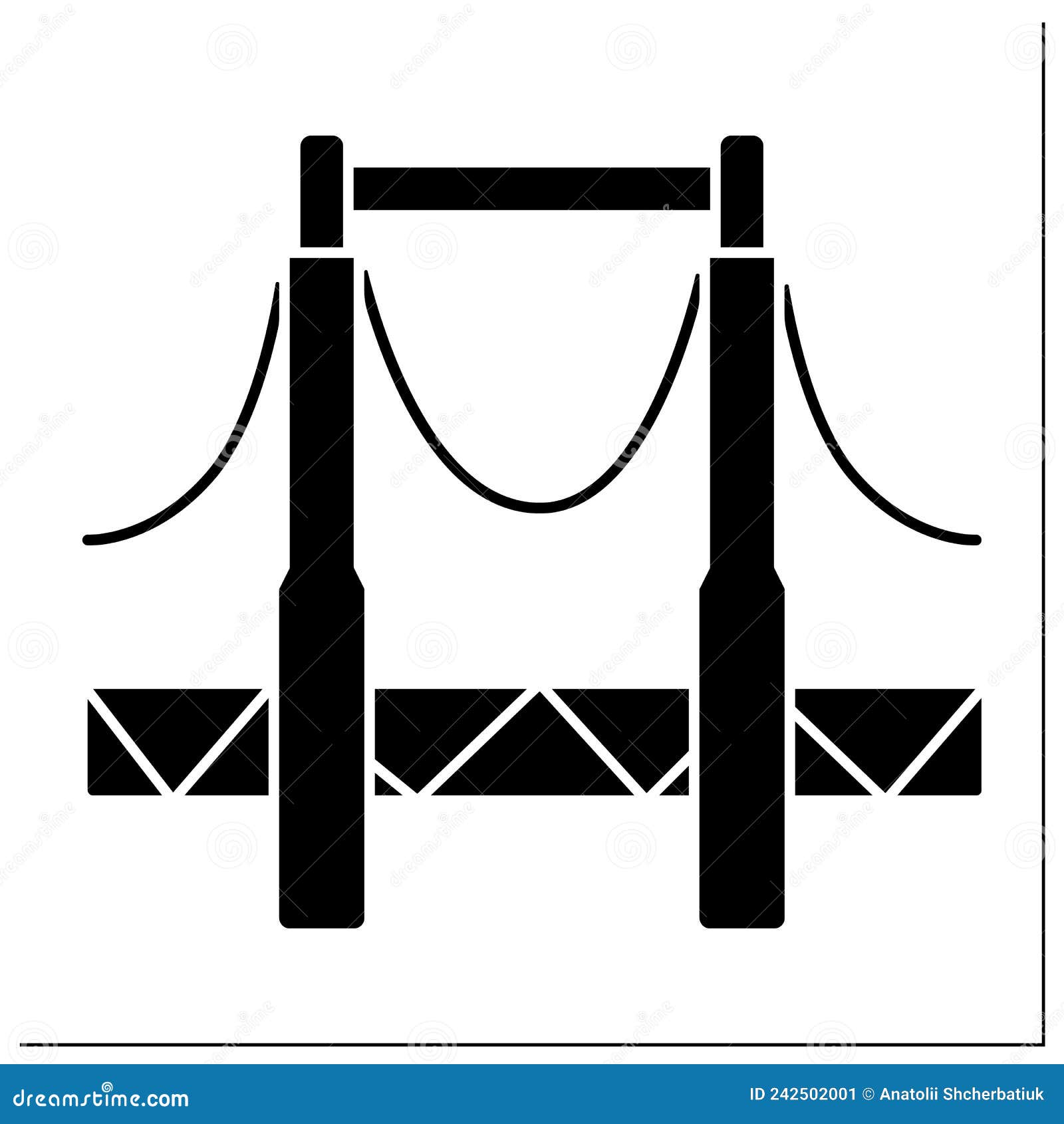 Bridge glyph icon stock vector. Illustration of area - 242502001
