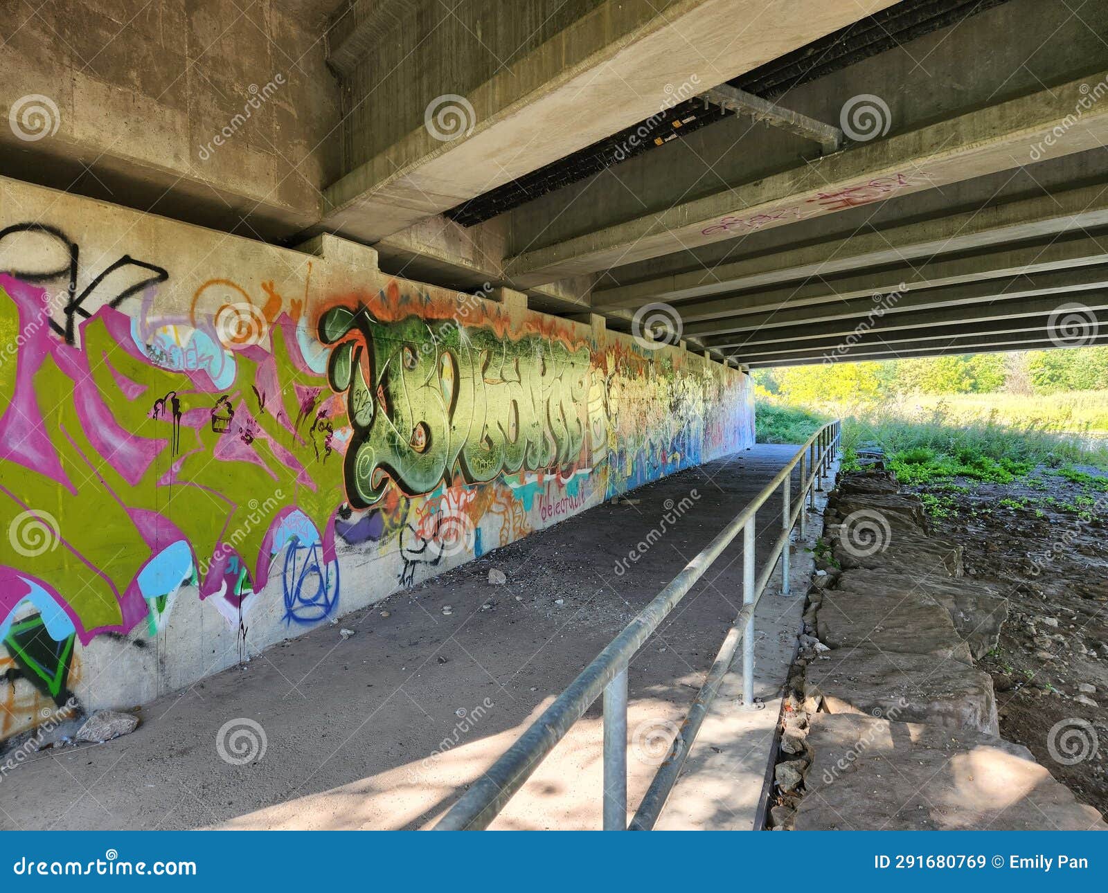 Bridge Graffiti Wall Art editorial stock image. Image of vehicle ...