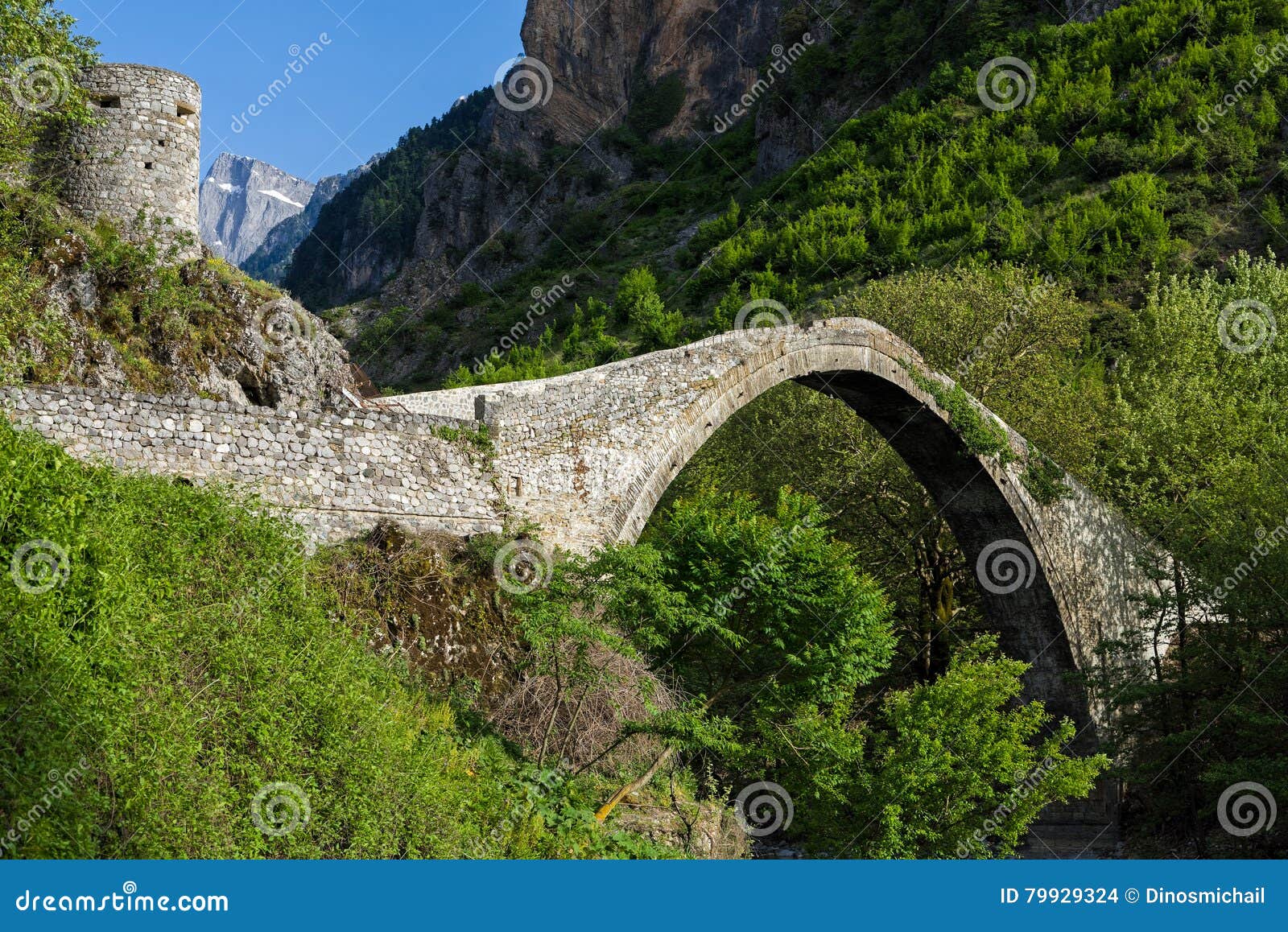 Bridge in Greece stock photo. Image of historic, bridge - 79929324
