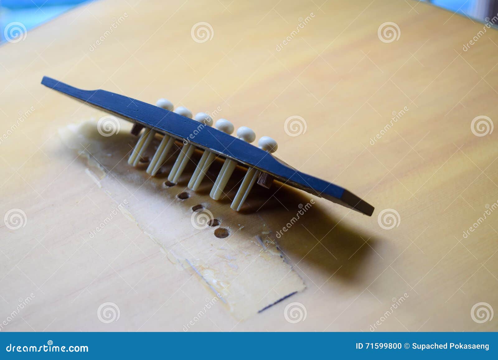 Bridge Guitar Break from Body and Not Have Strings Stock Photo - Image ...