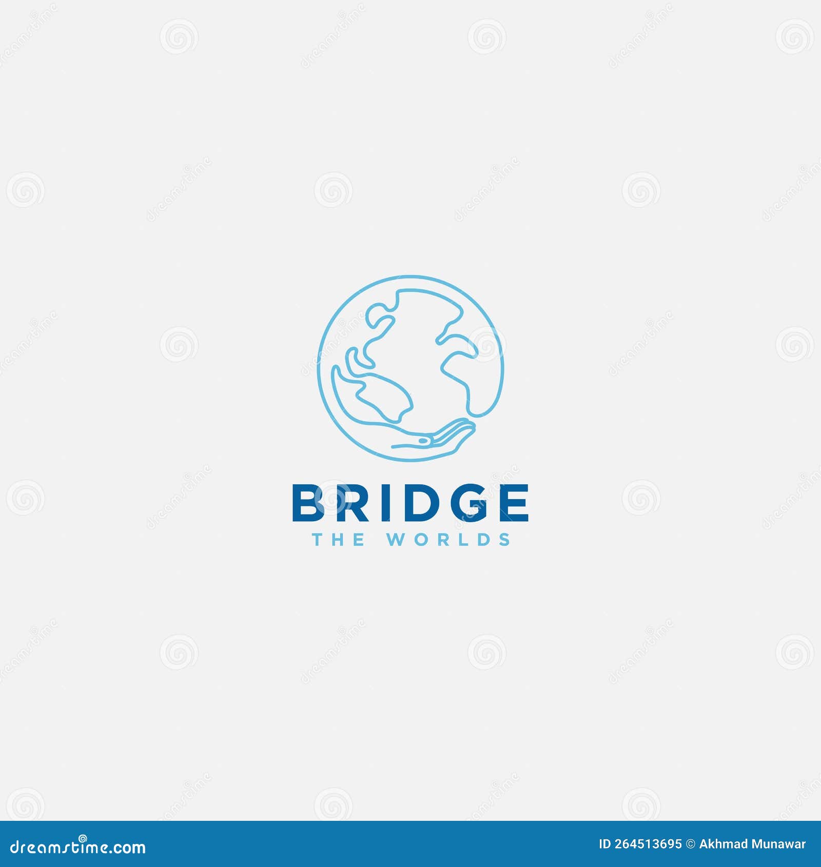 Bridge and Hand the World Logo Stock Vector - Illustration of landmark ...