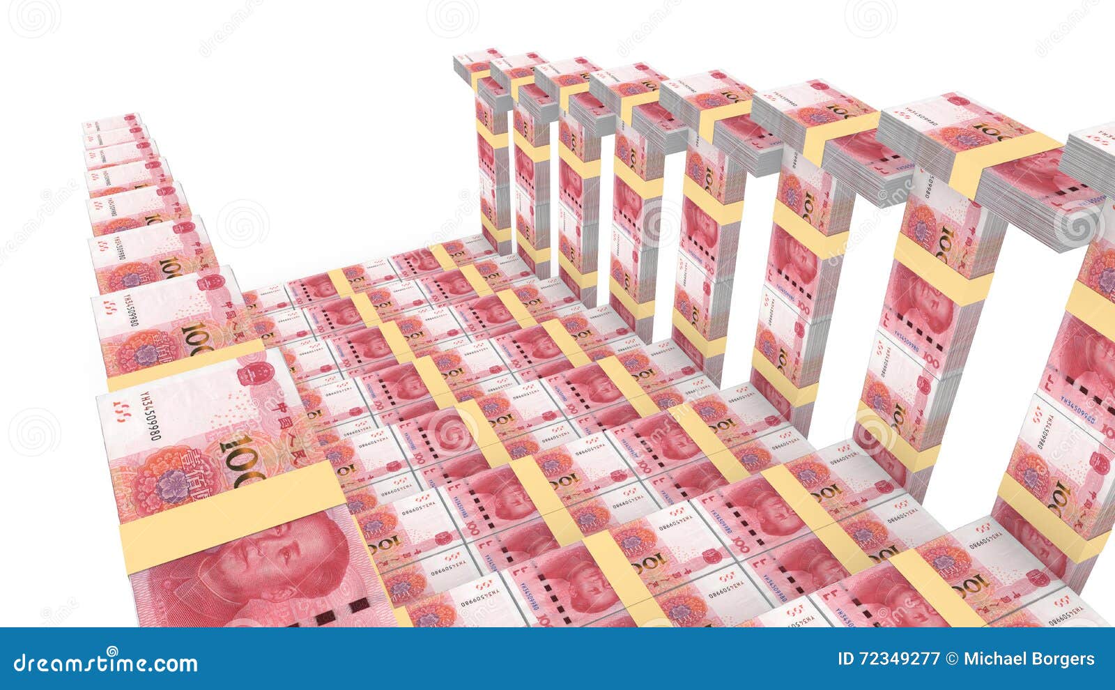 Bridge with Handrail Made of Chinese RMB Stock Illustration ...