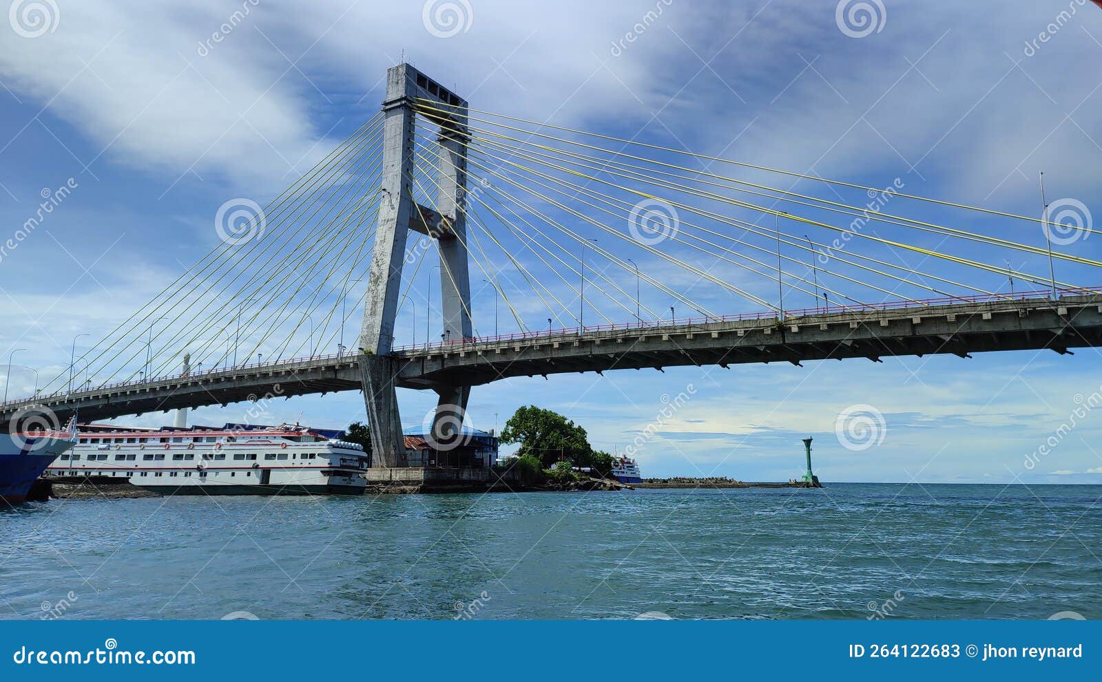 Bridge at the harbour stock image. Image of cement, manado - 264122683