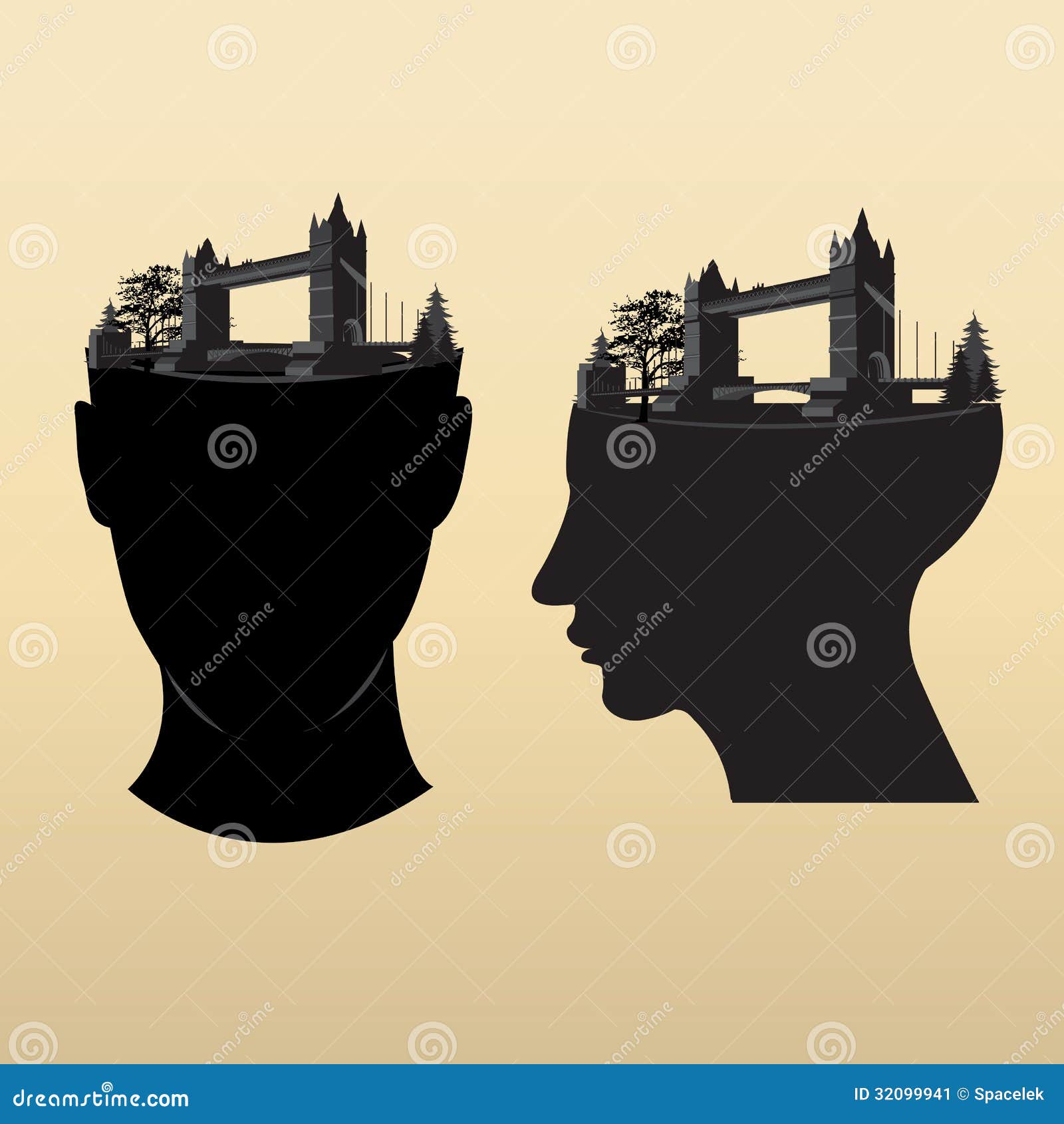 Bridge on head stock vector. Illustration of symbol, illustrations ...