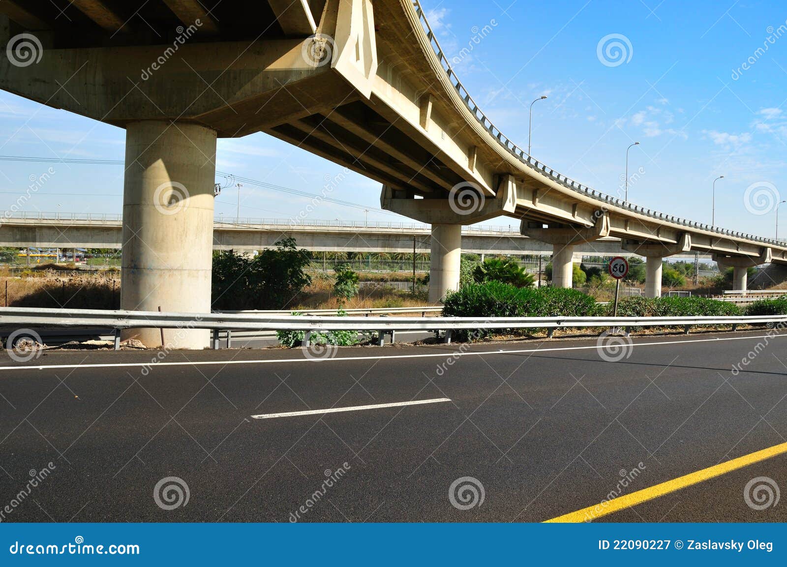 Bridge and highway. stock image. Image of line, lane - 22090227