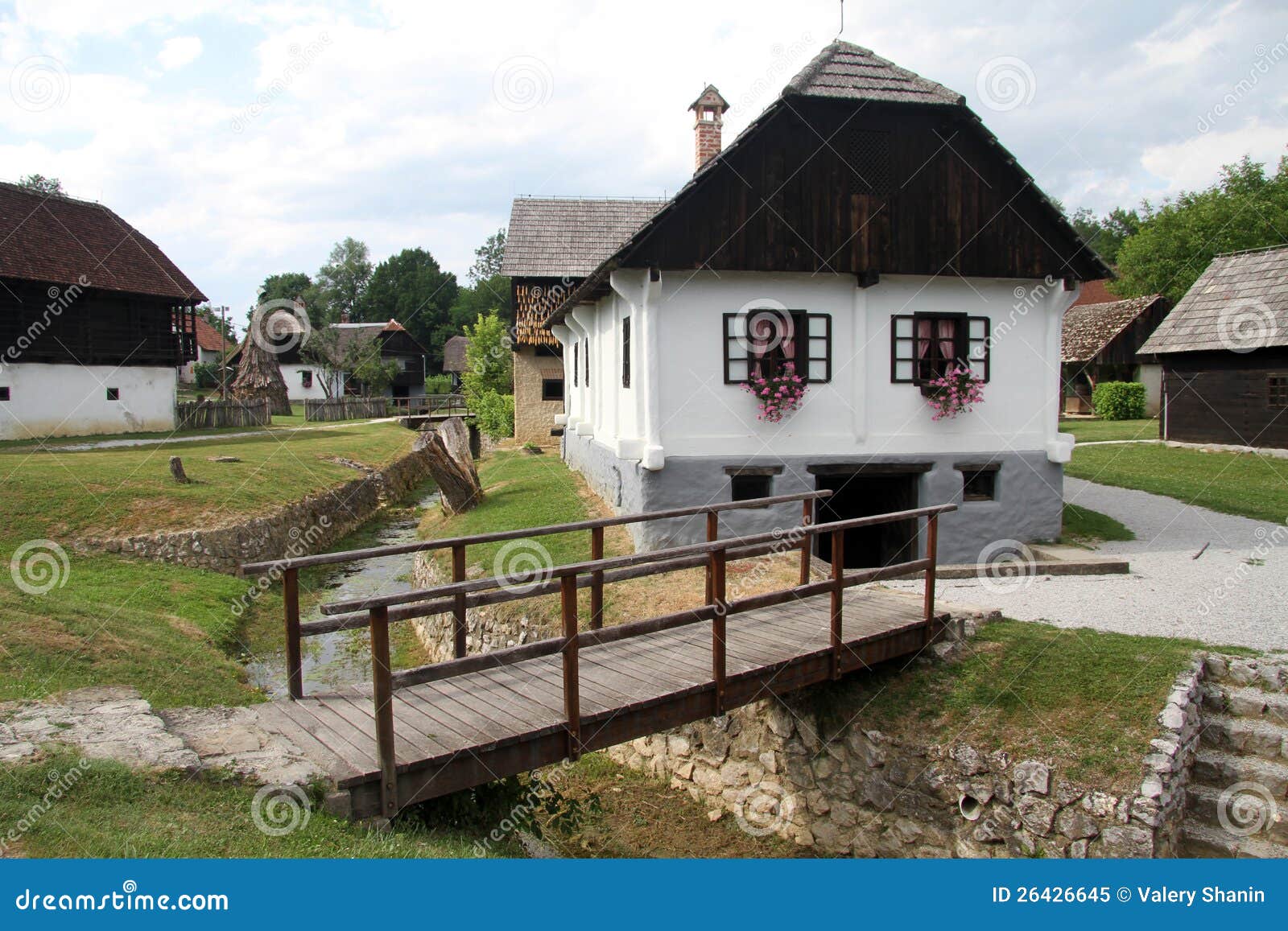 Bridge and house stock image. Image of wood, museum, wooden - 26426645