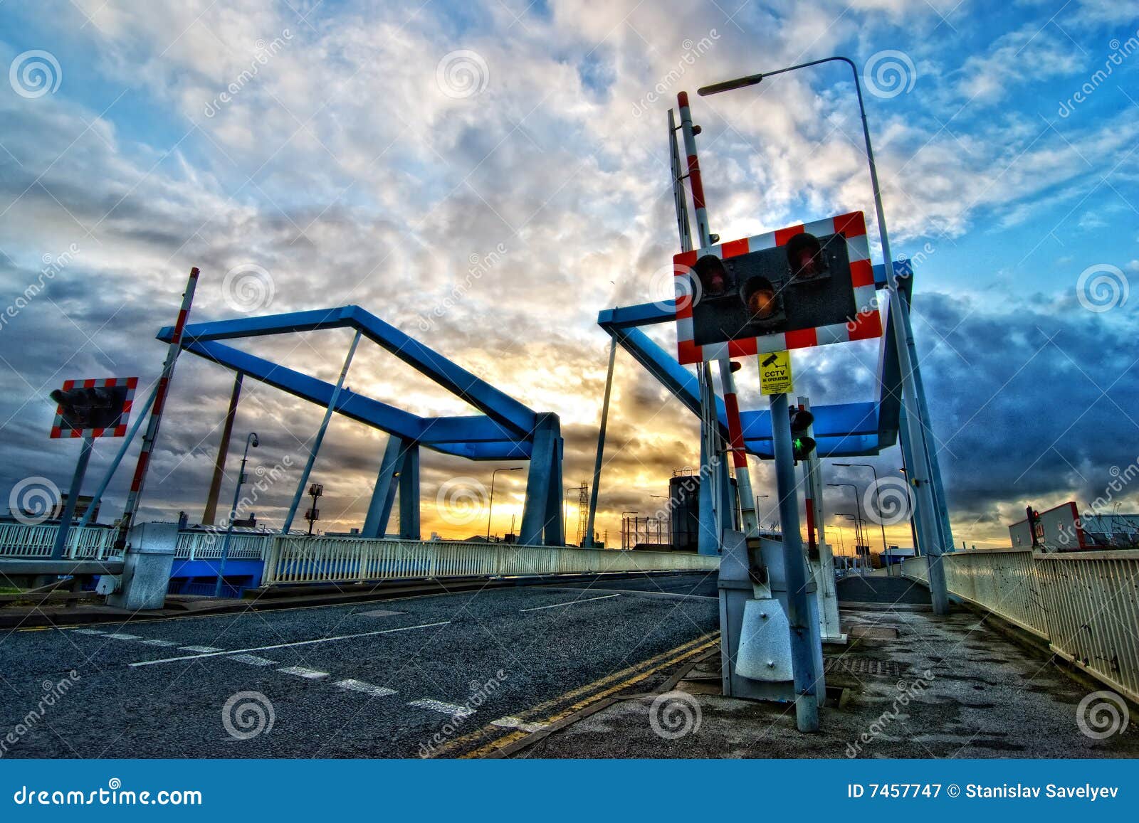 A bridge in Hull, UK stock image. Image of clouds, sunset - 7457747