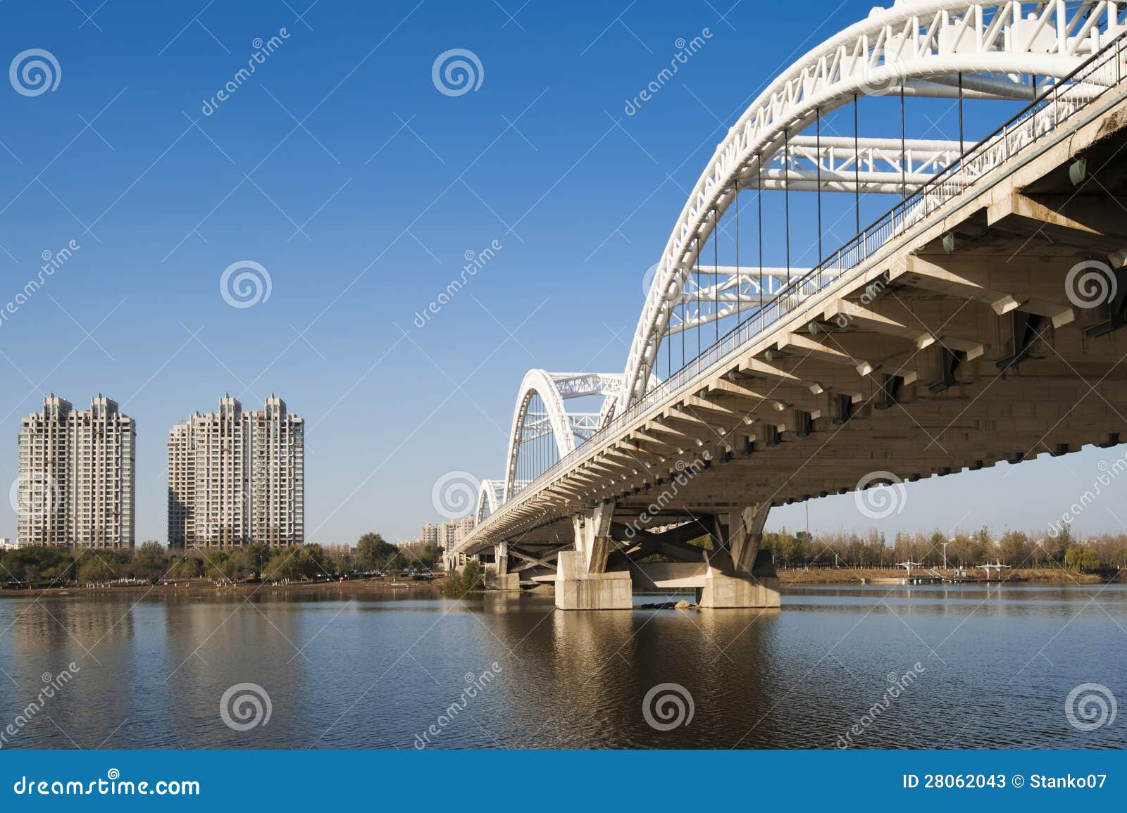 Bridge on the Hunhe River stock image. Image of chinese - 28062043