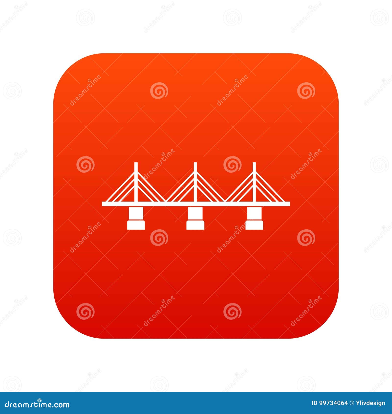 Bridge icon digital red stock vector. Illustration of highway - 99734064